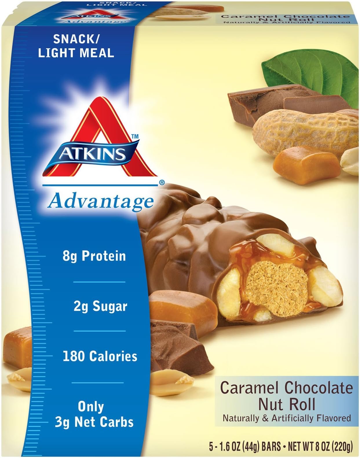 Amazon.com: Atkins Advantage Caramel Choc. Nut Roll - 15 Bars : Health ...