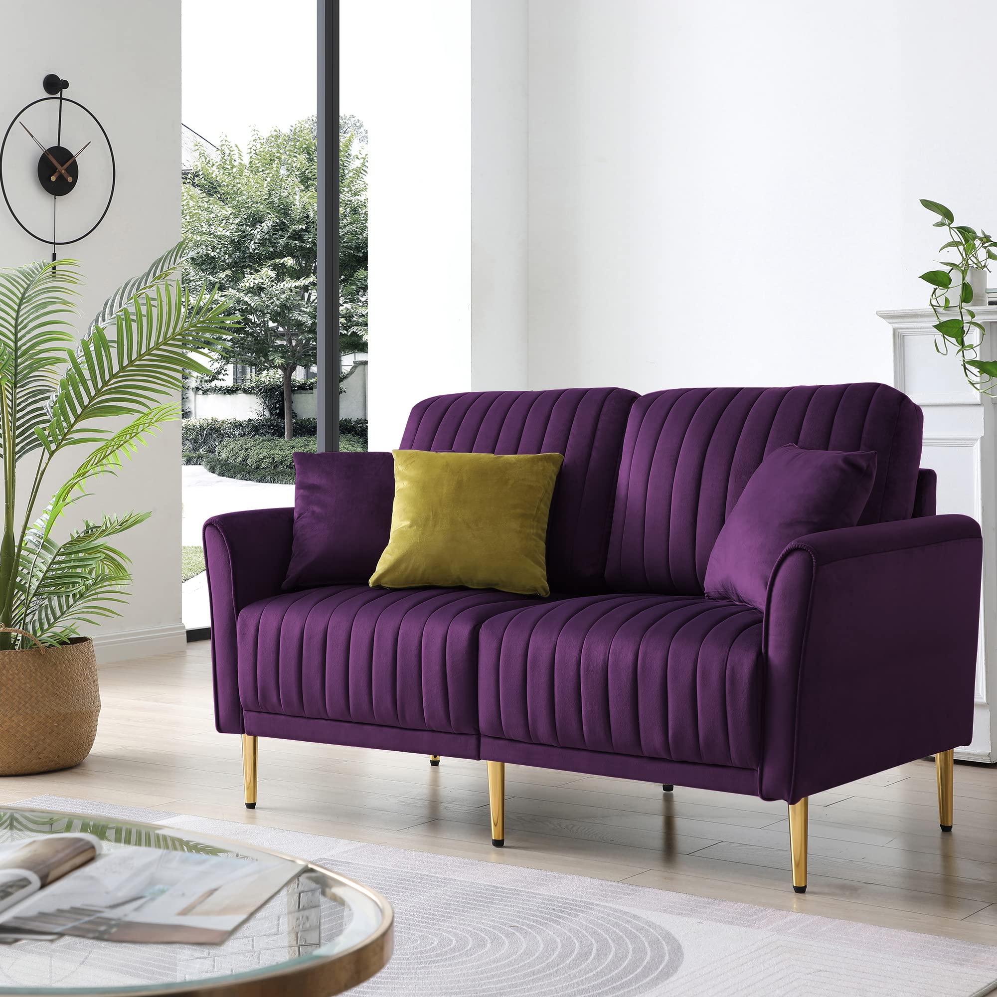 Amazon.com: Sectional Couches for Living Room Modern Velvet Love Seats ...