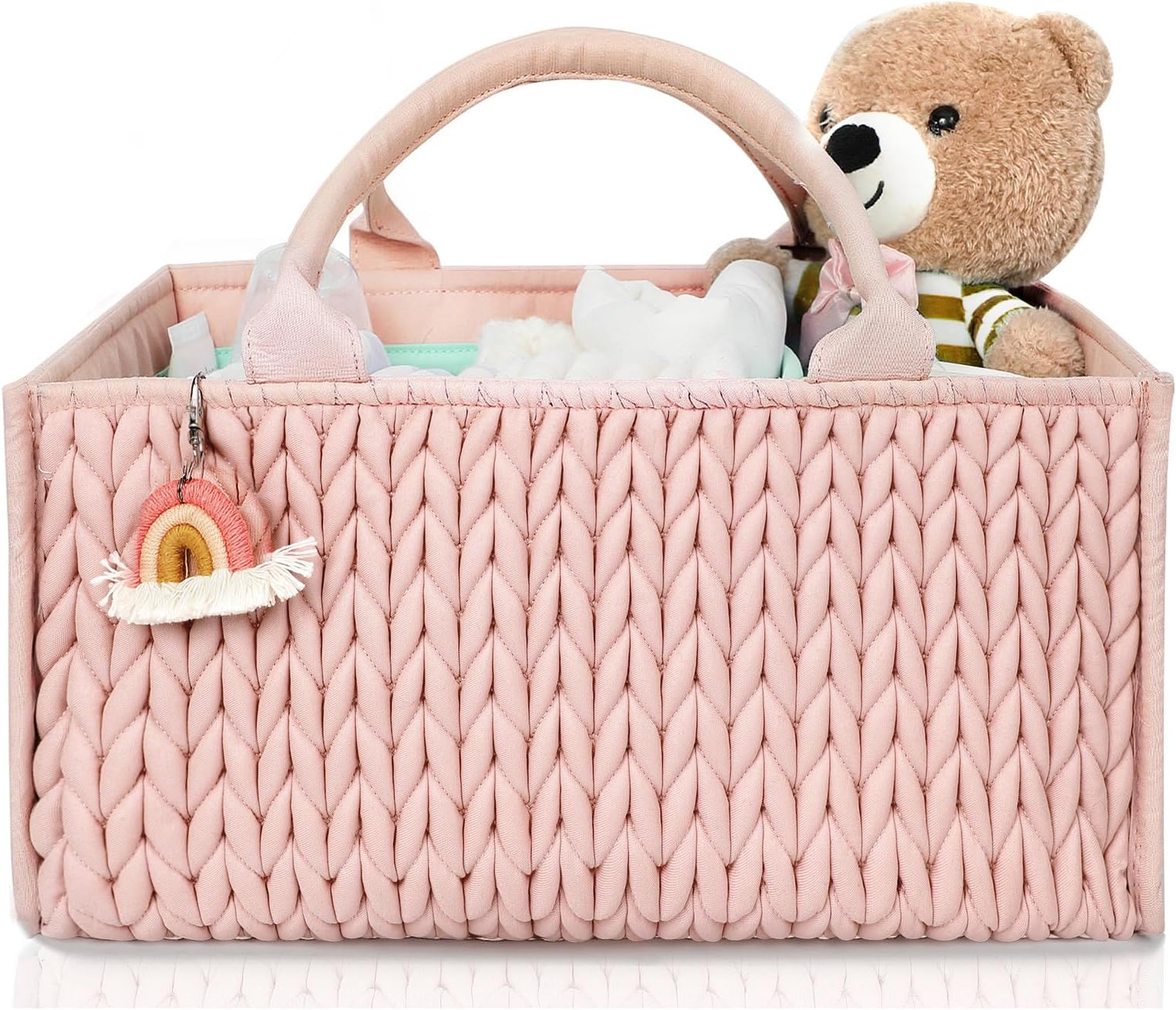 Amazon.com : Maliton Diaper Caddy Organizer for Baby Boy- Cotton Rope ...