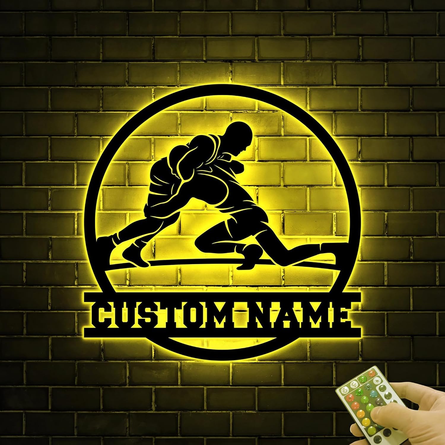 Generic Custom Wrestling Sign Metal Wall Art Led Light, Wrestler Name ...