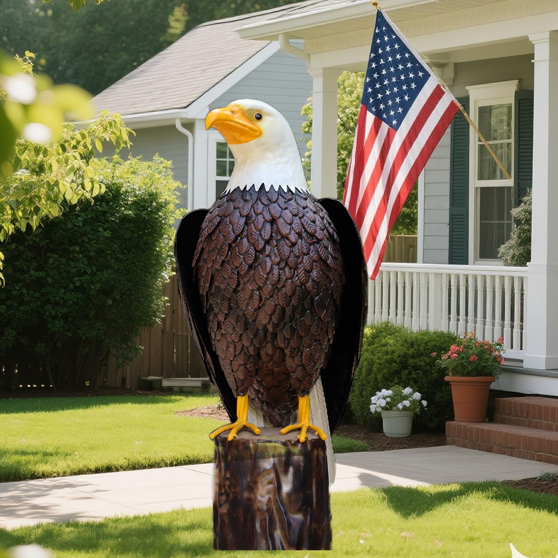 Amazon.com: Garden Rocker Stake Eagle, Lifelike Garden Art Bird ...