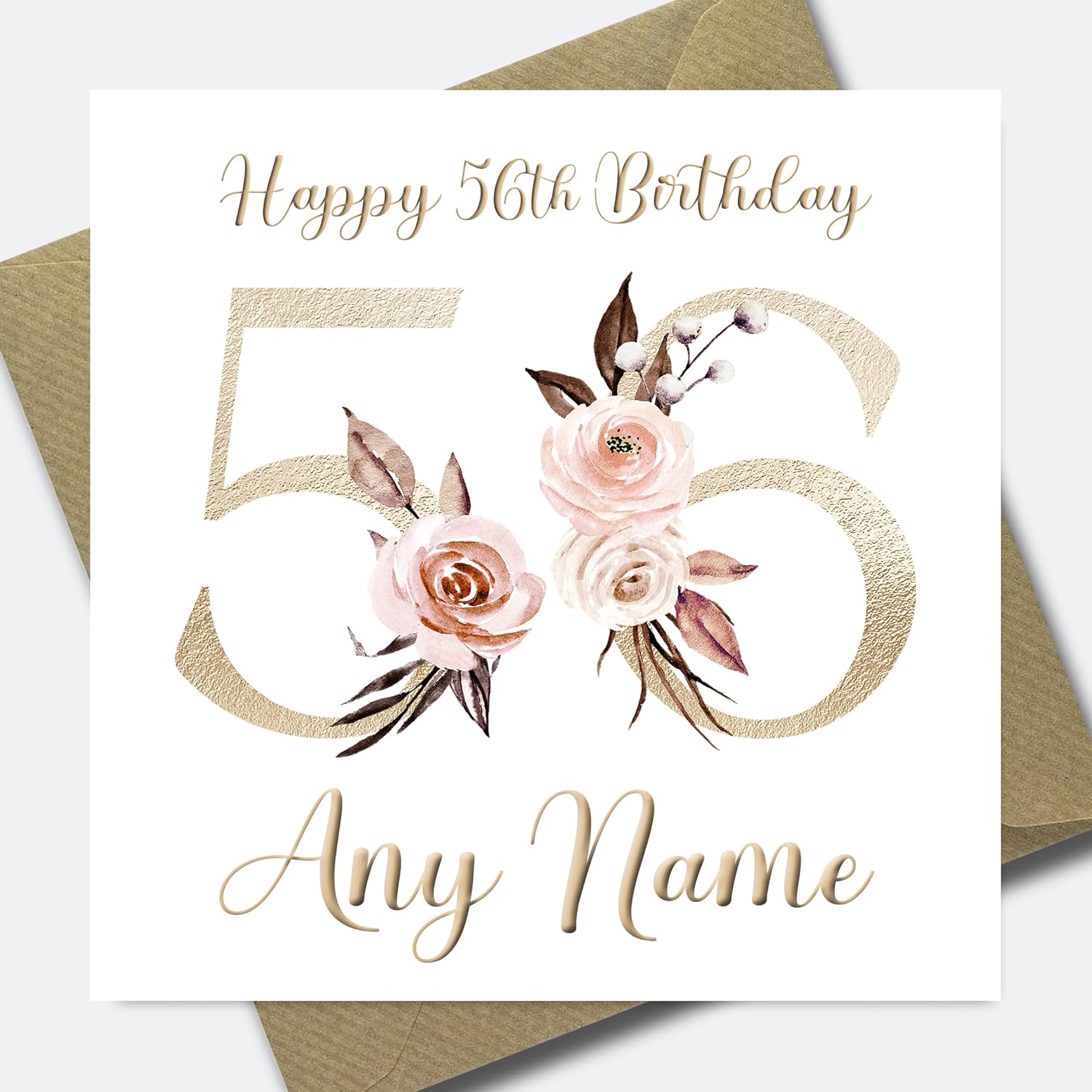 Personalised 56th Birthday Card - Fifty-six Birthday card for women ...