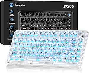 Amazon.com: Transparent Mechanical Keyboard, RGB Backlit Wireless ...
