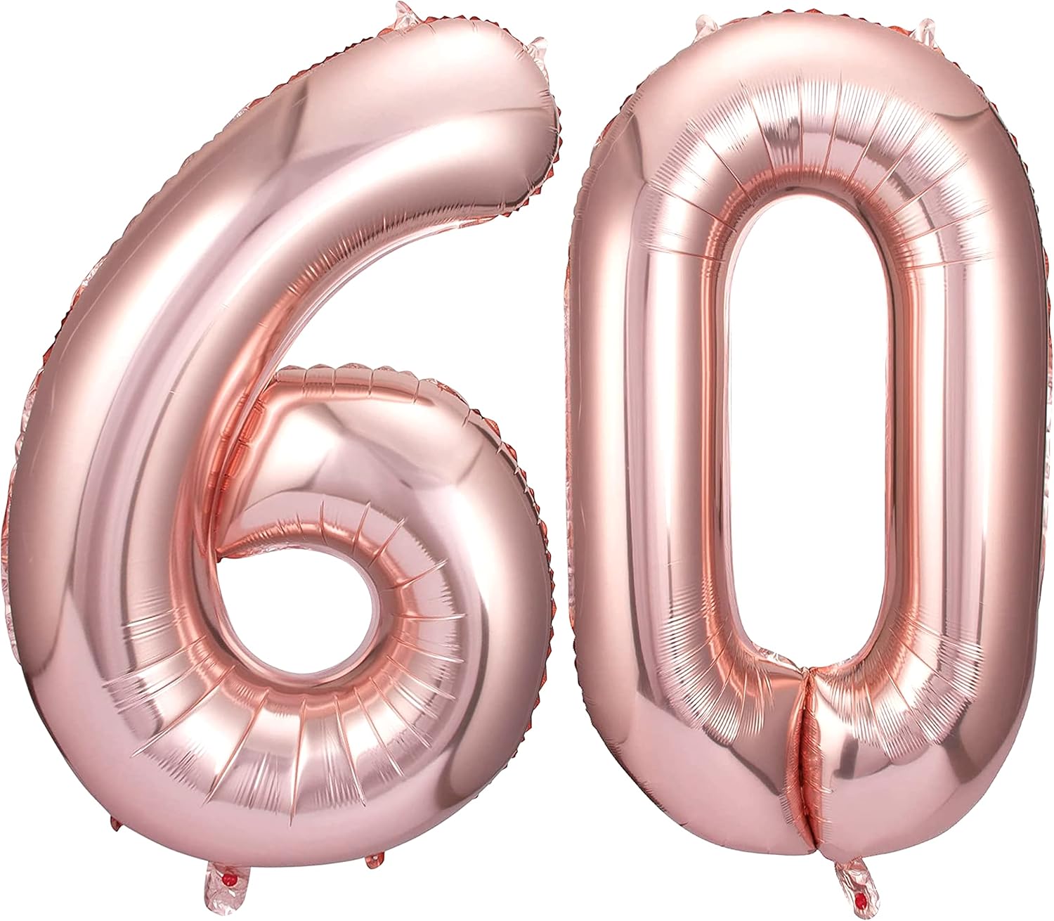 Amazon.com: Jonhamwelbor 60 Number Balloons Rose Gold Big Giant Jumbo ...