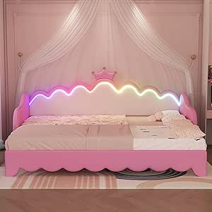 Amazon.com: Twin Extending Daybed with LED Lights, Modern Upholstered ...
