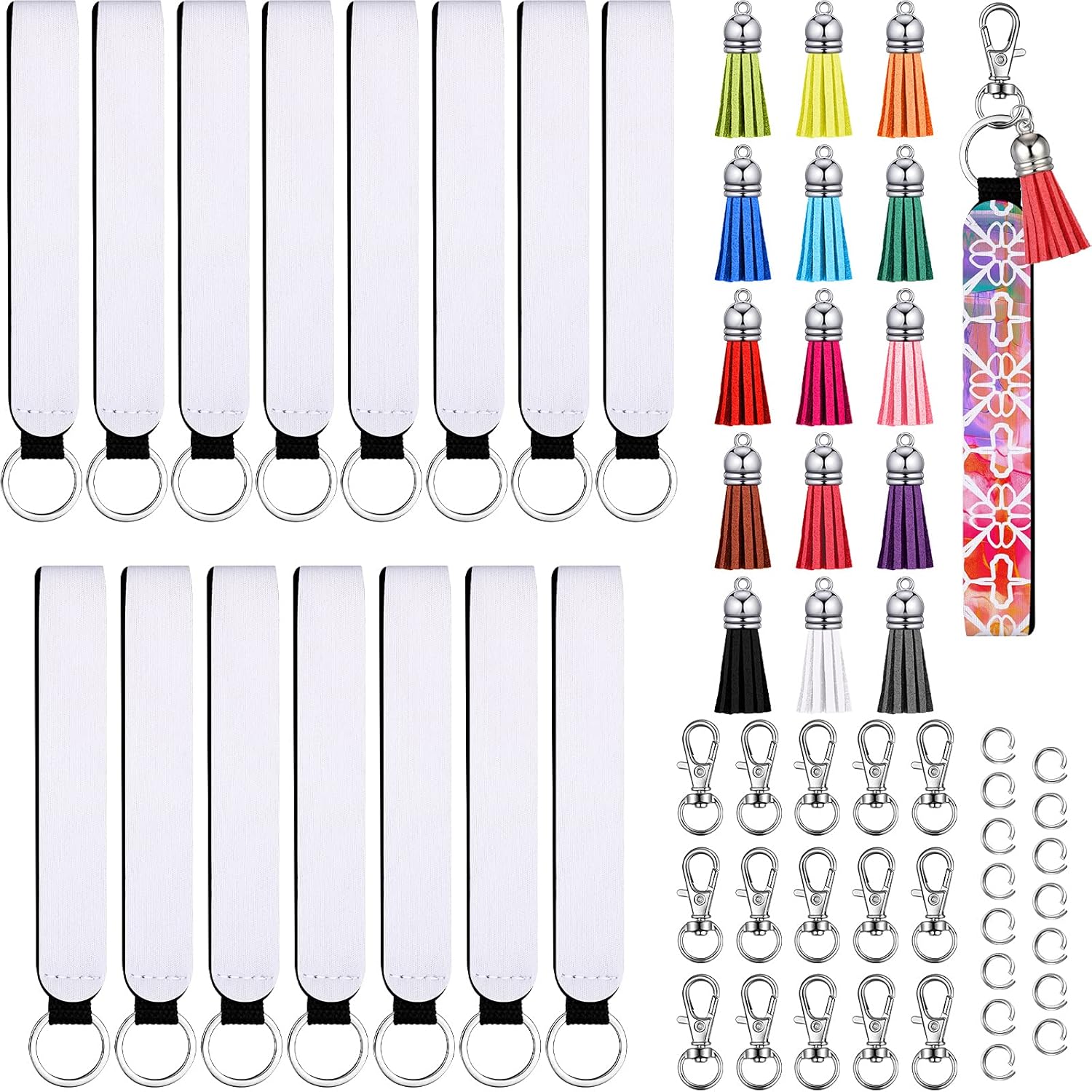 Brandclub - Hicarer 60 Pcs/15 Set Sublimation Blanks Wristlet Keychain ...