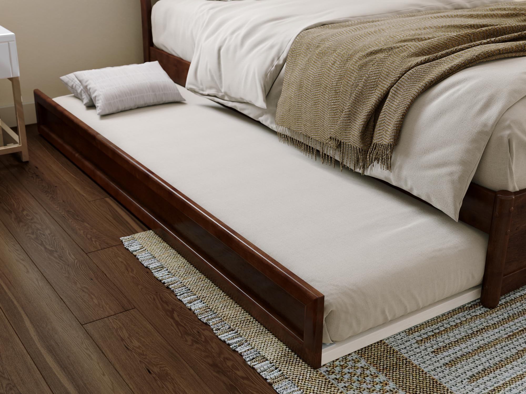 Amazon.com: AFI, Mid-Century Modern Trundle Bed, Twin XL, Walnut : Home ...