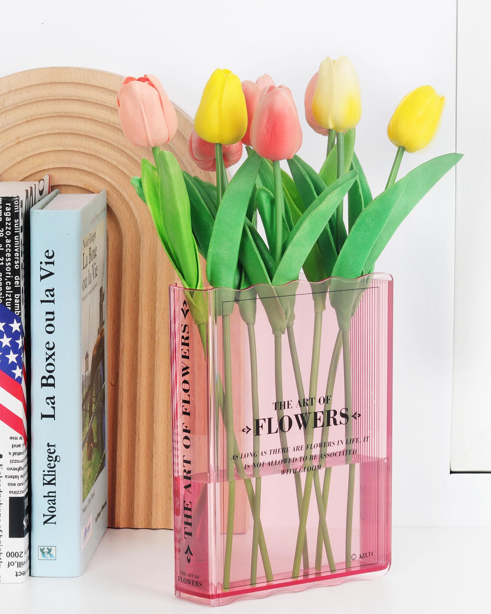 Amazon.com: Book-Shaped Flower Vase, Book Lovers Gifts, Pink Vases for ...