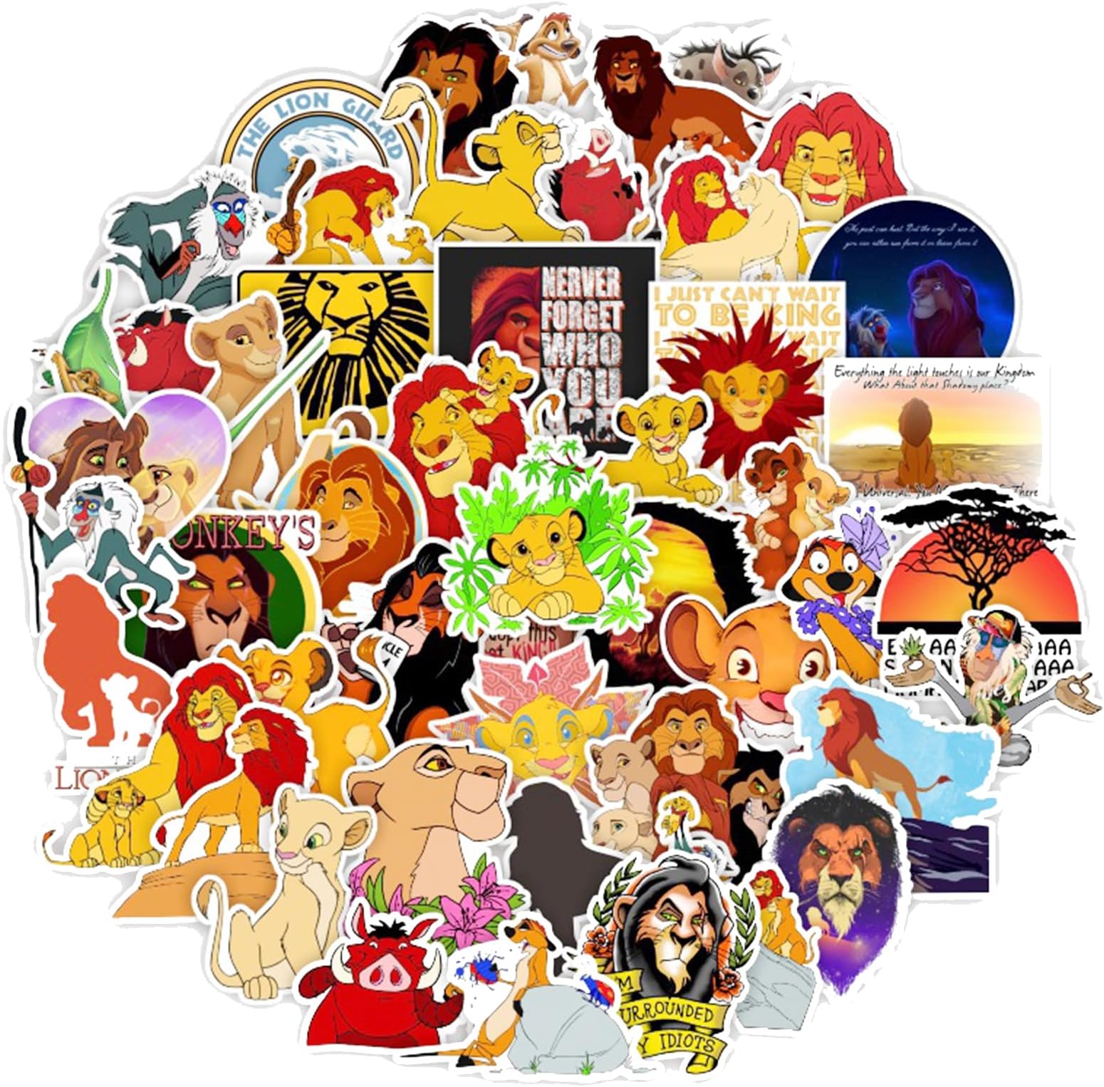 Amazon.com: The Lion King Stickers for Water Bottles 50 Pcs Cute ...