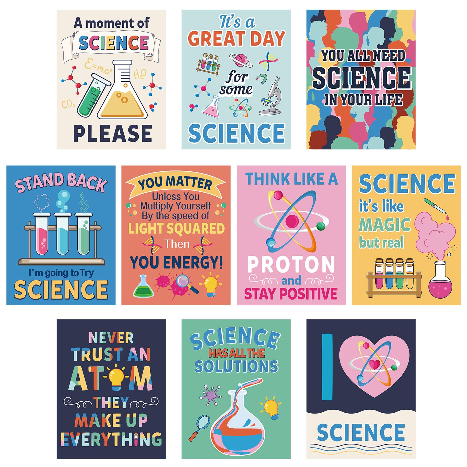 Amazon.com: Zonon 10 Pcs Science Classroom Decoration Science Banner ...