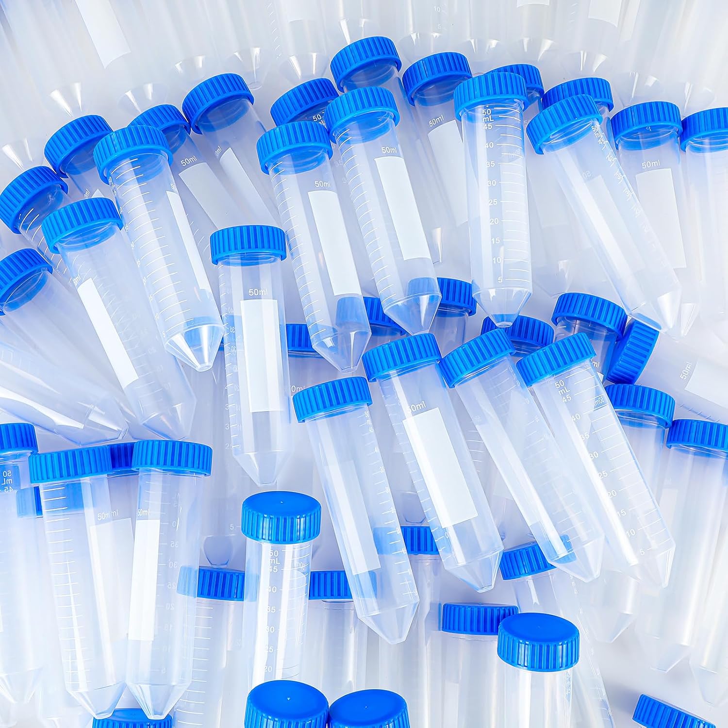 Konohan 100 Pack Conical Centrifuge Tubes, Sterile Plastic Test Tubes ...