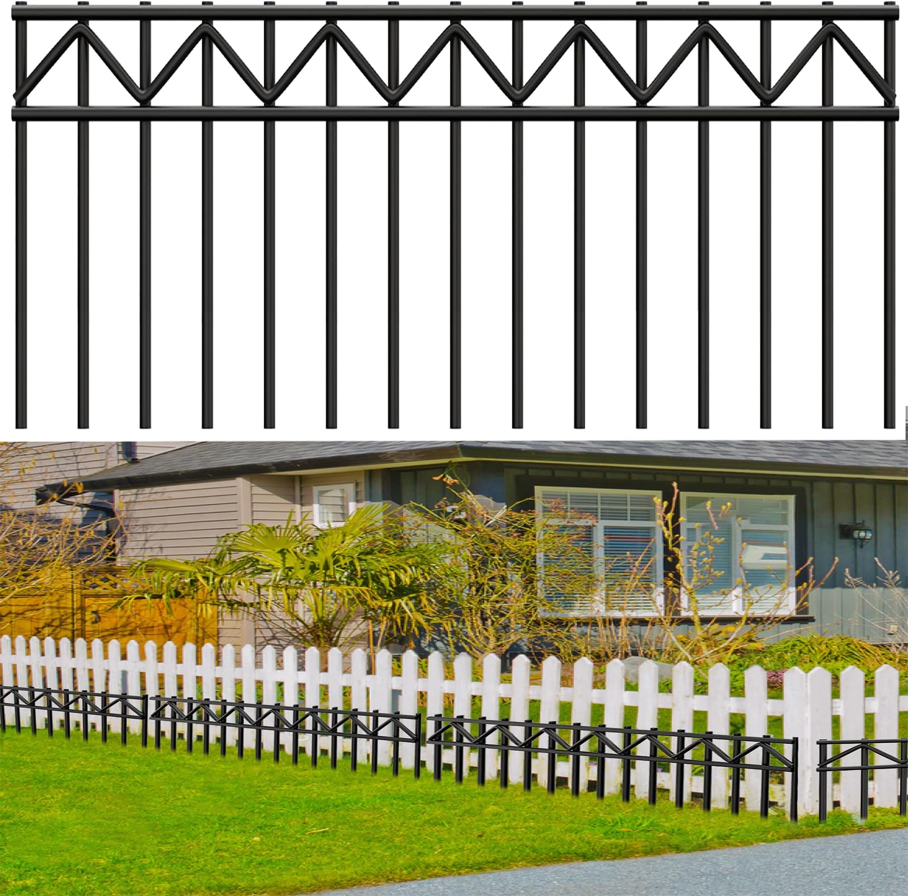 Amazon.com : 5 Pc 30"x 8" Thick Galvanized Steel Garden Fencing Border ...