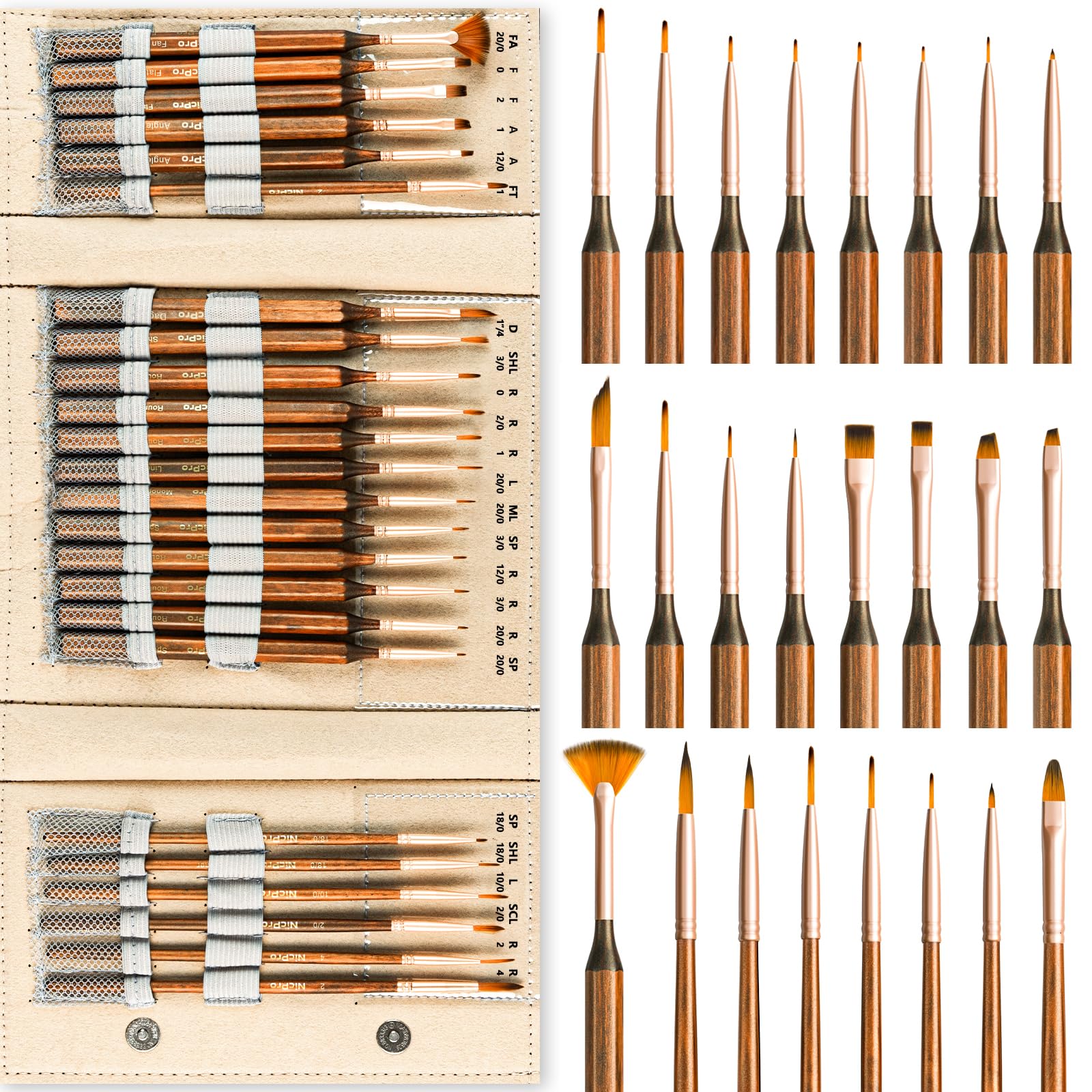 Amazon.com: Nicpro 24pcs Extreme Miniature Paint Brushes, Detail Paint ...