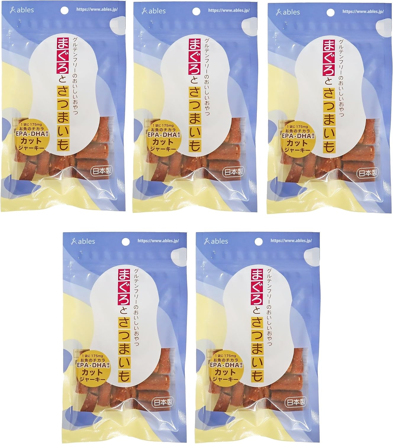 Amazon | ables(アブレス) 犬用おやつ まぐろとさつまいも カットジャーキー 国産 70g グルテンフリー EPA・DHA175mg配合×5 | ables(アブレス ...