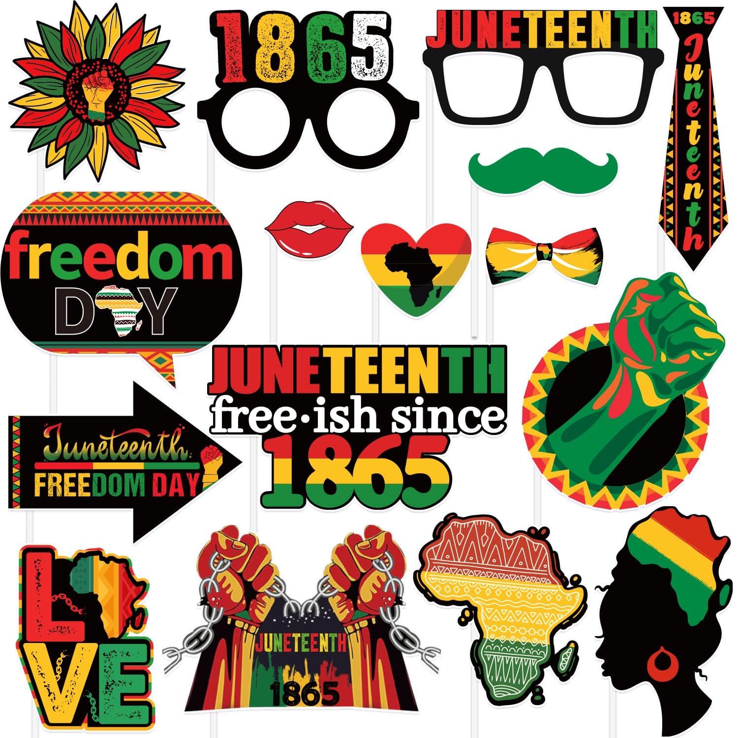 Amazon.com: Juneteenth Decorations Photo Booth Props - Freedom Day ...