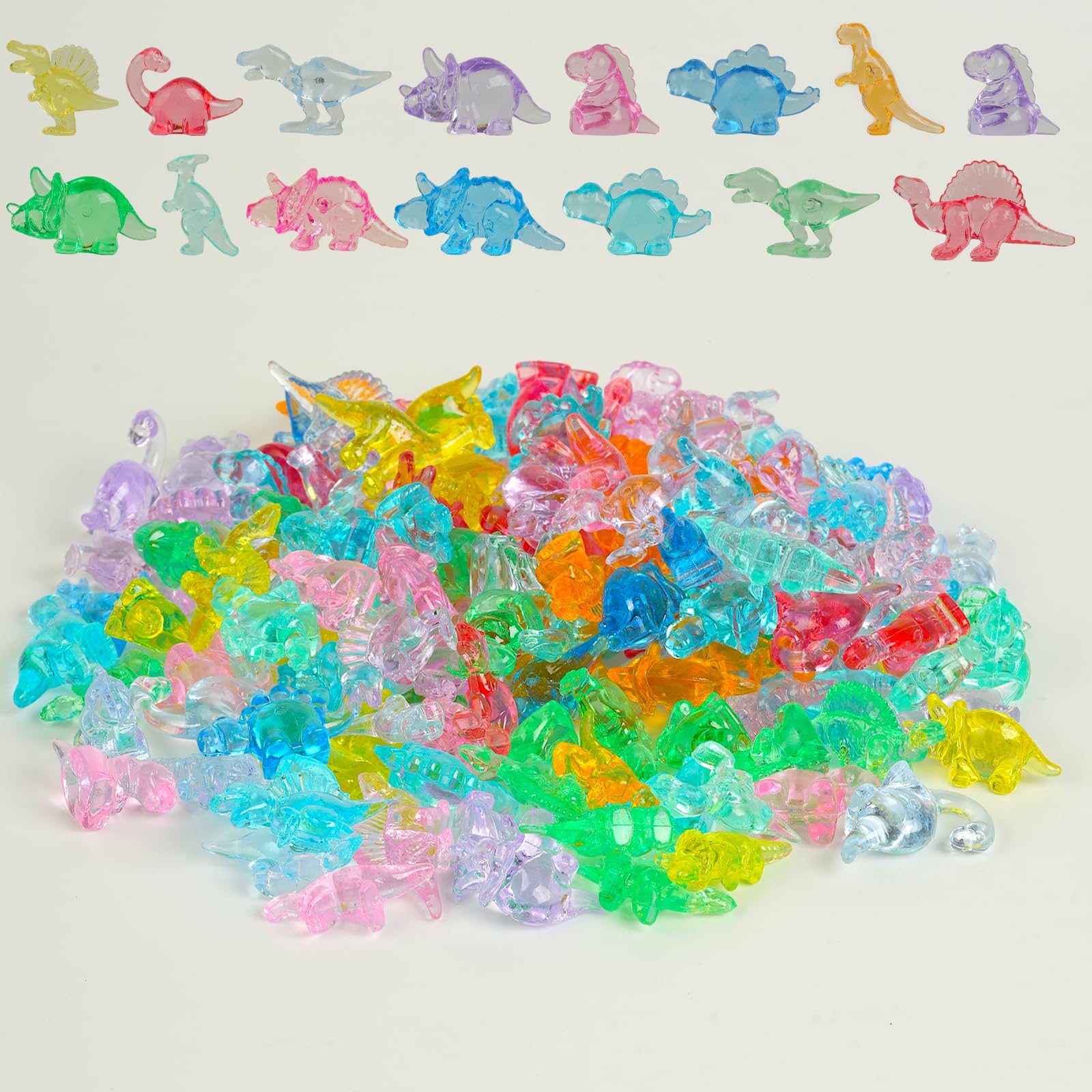 Snapklik.com : 180 Pieces Mini Dinosaur Figures, Multi-Colored Small ...