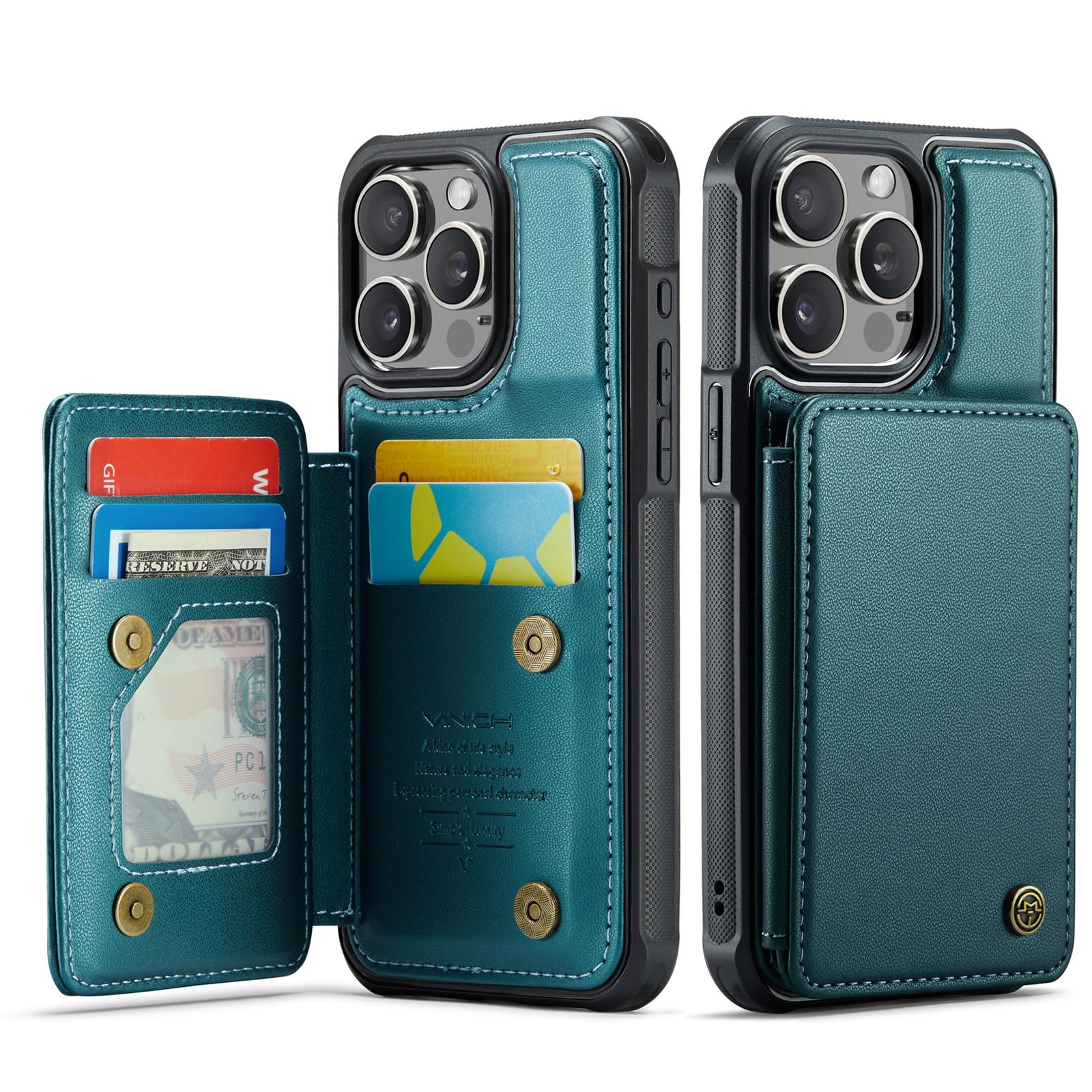 Vinich for iPhone 15 Pro Max Wallet Case with Card Holder, Case for ...