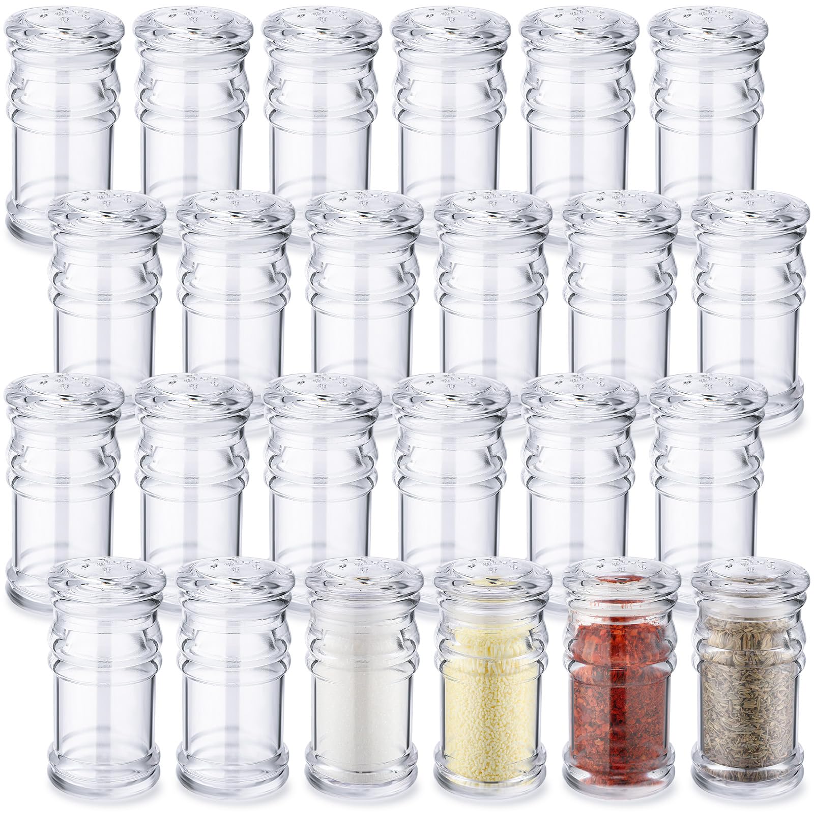 Amazon.com: FoldTier 24 Pcs Plastic Salt and Pepper Shakers Bulk Spices ...