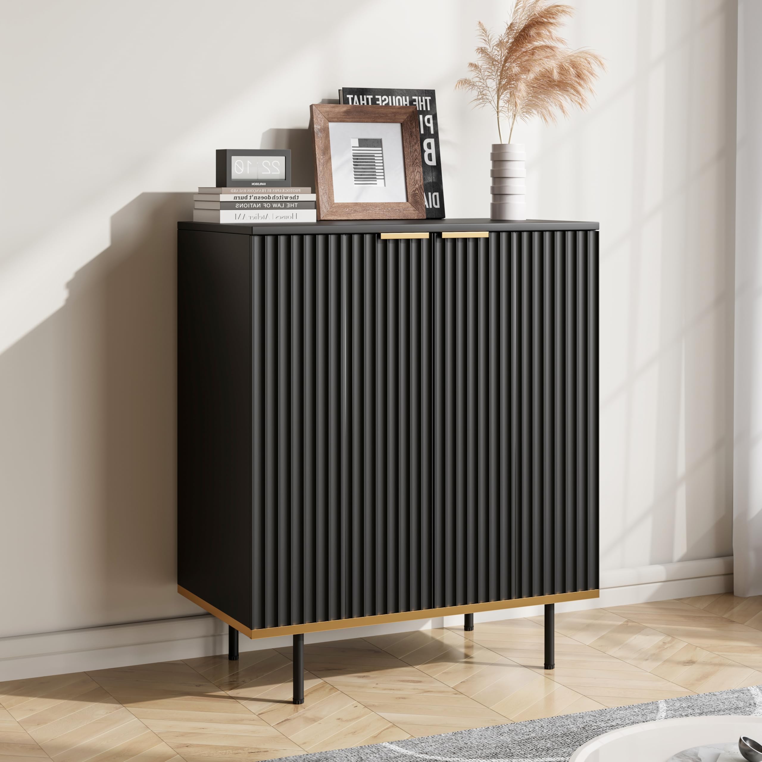 Amazon.com: REALROOMS Shadwick Glass Fluted 2 Door Metal Locker Storage ...
