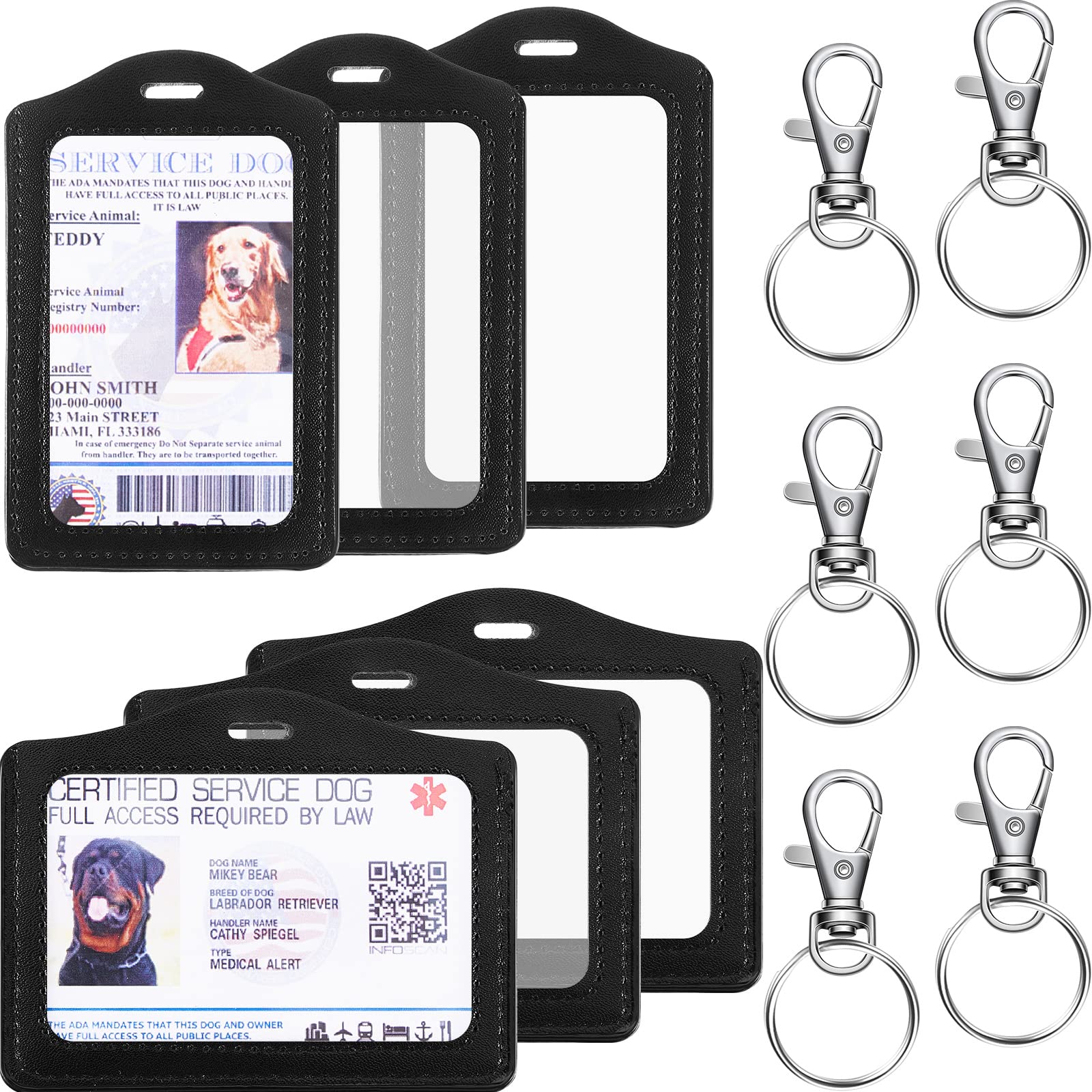 Amazon.com : 6 Pieces Service Dog Waterproof ID Holder Badge Holders ...