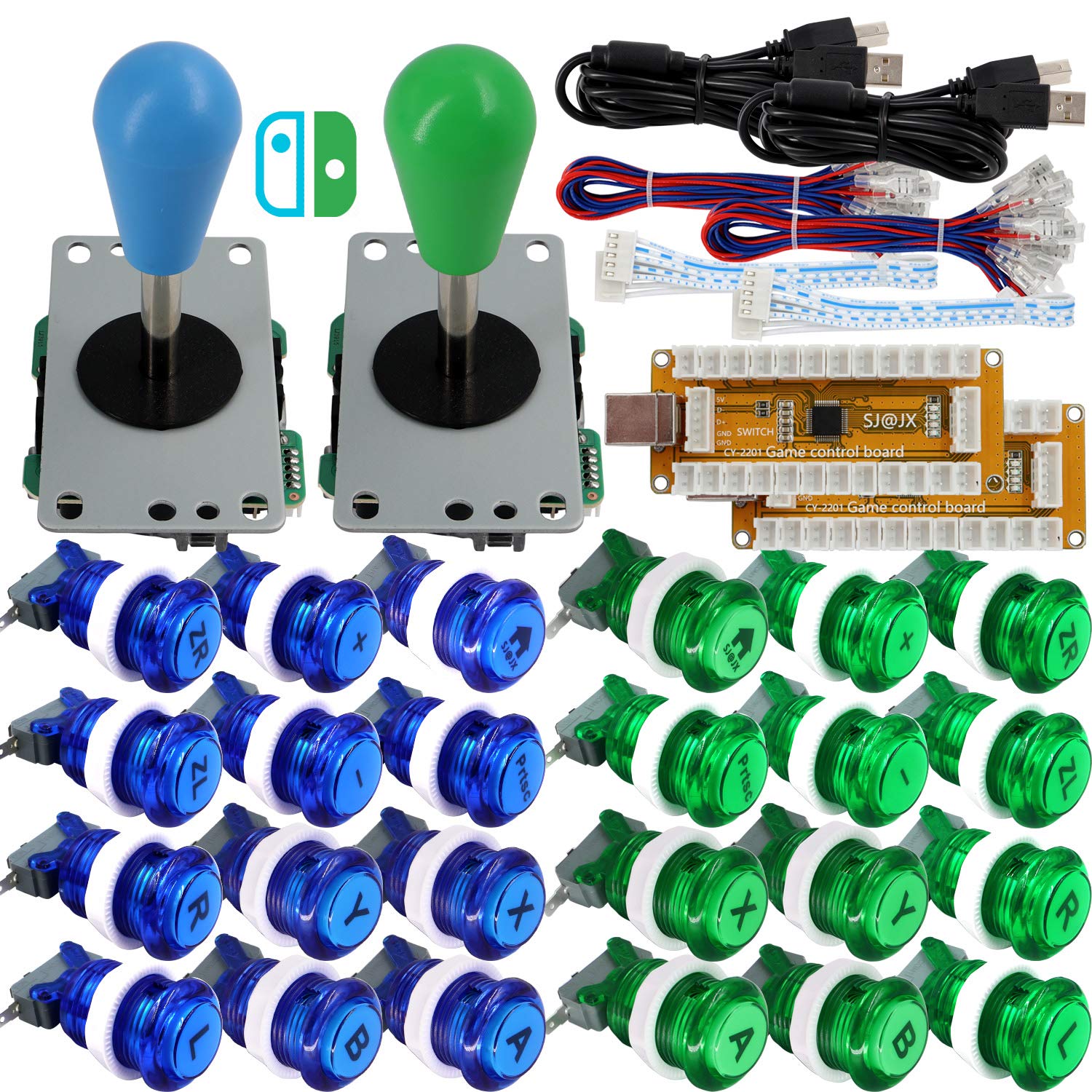 Amazon.com: SJ@JX Arcade Game Controller USB Encoder 2 Player Gamepad ...