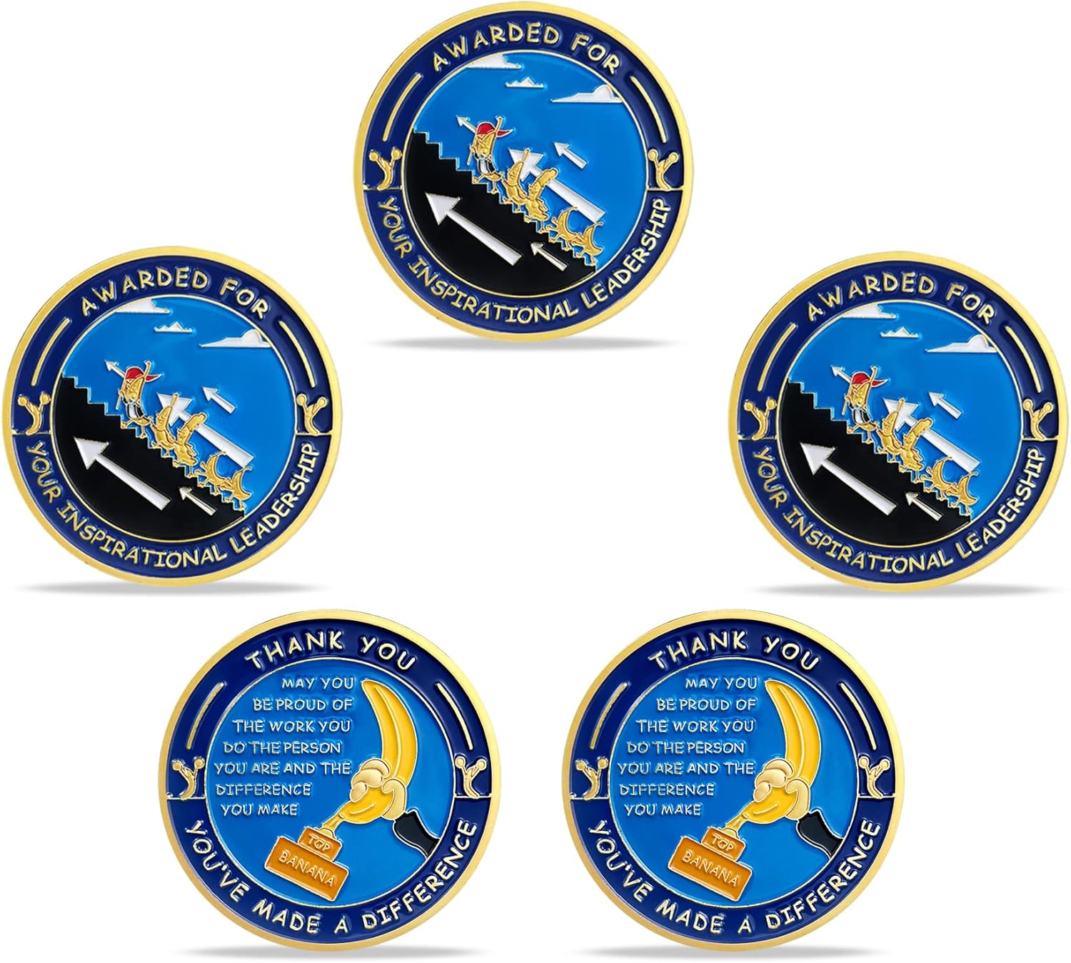 Amazon.com : 5PCS Top Banana Leadership Award Coins Set Thank You ...