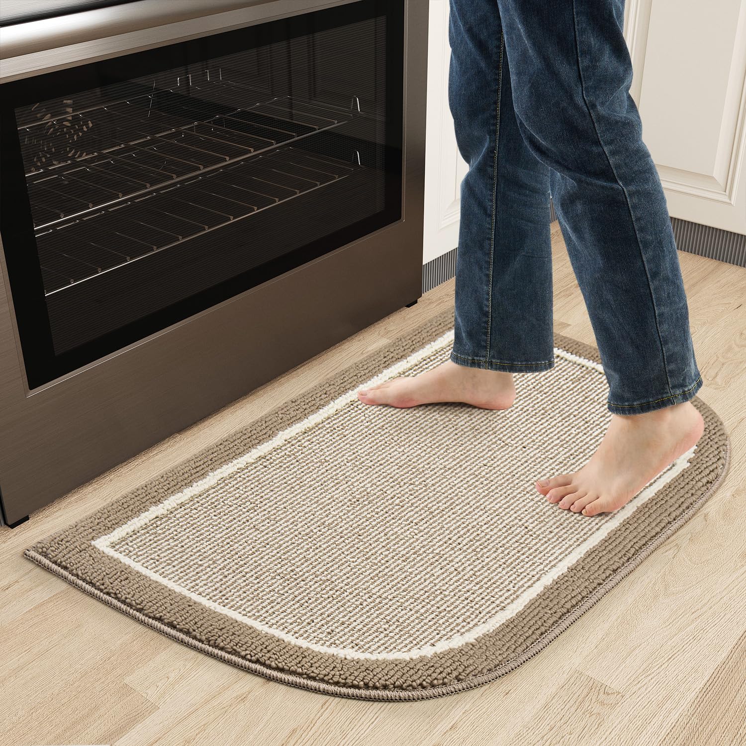 MontVoo Half Circle Kitchen Mats for Floor Non Slip Mat 100% ...