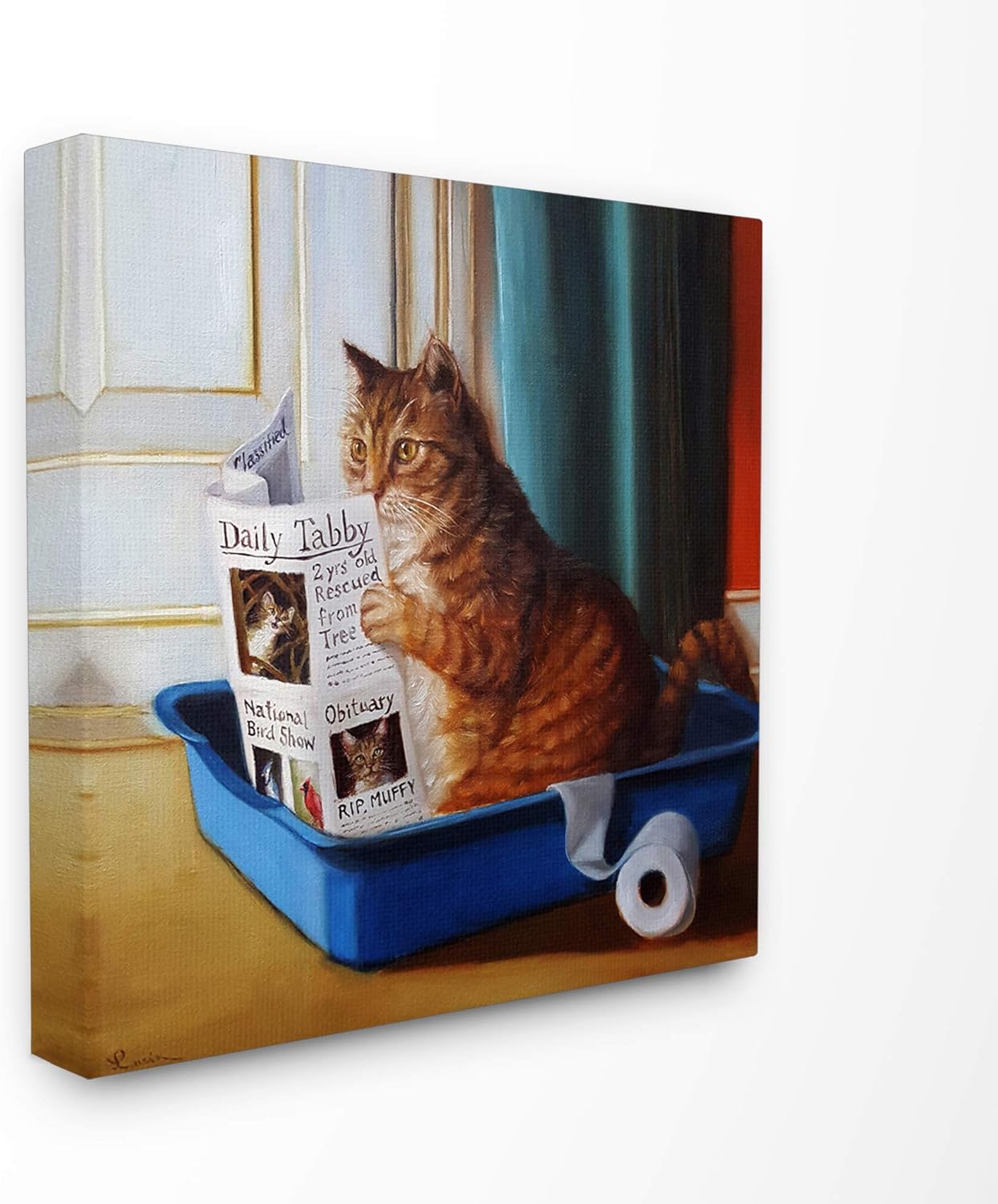 Amazon.com: Stupell Industries Litter Box Reading Funny Cat Pet ...