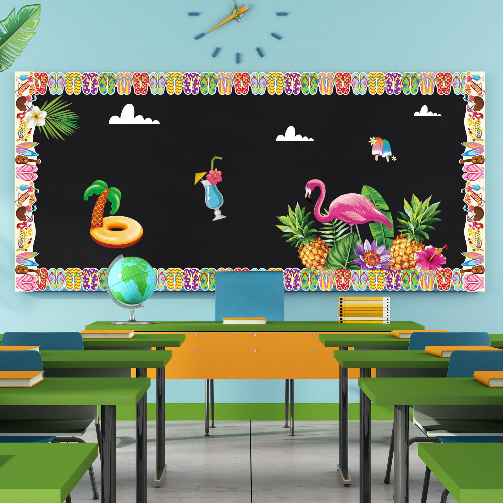 Snapklik.com : 160ft Summer Beach Border For Bulletin Board, 6 Rolls ...