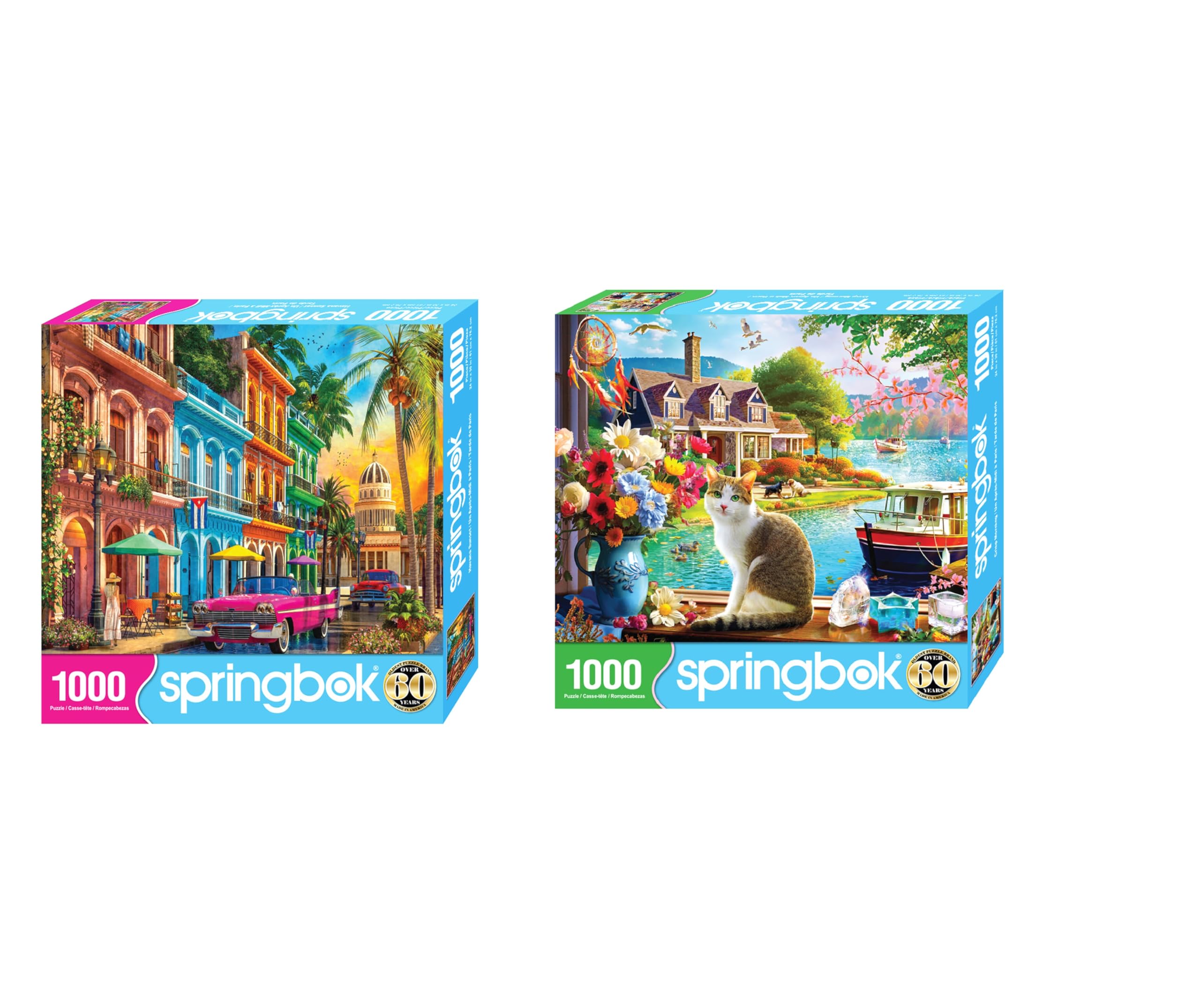 Amazon.com: Springbok 1000 Piece Jigsaw Puzzles - Set of 2 - Havana ...