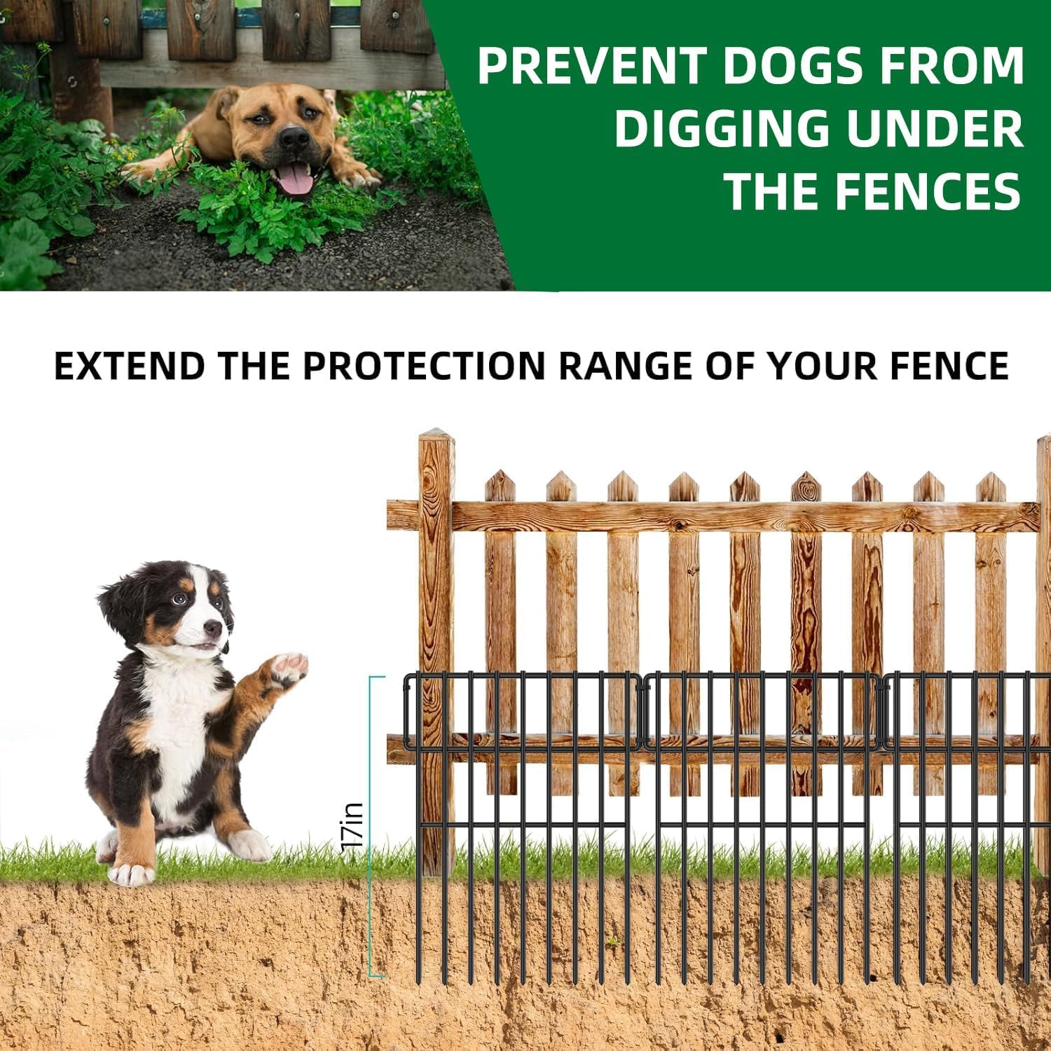 Snapklik.com : 10 Panels Garden Fencing Animal Barrier, 17in