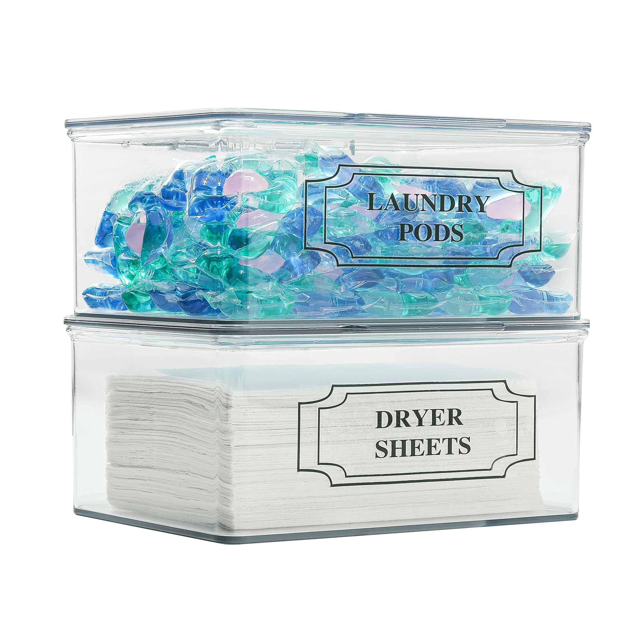 Amazon.com: SSTATES Clear Acrylic Dryer Sheets Holder, Flip-top Laundry ...