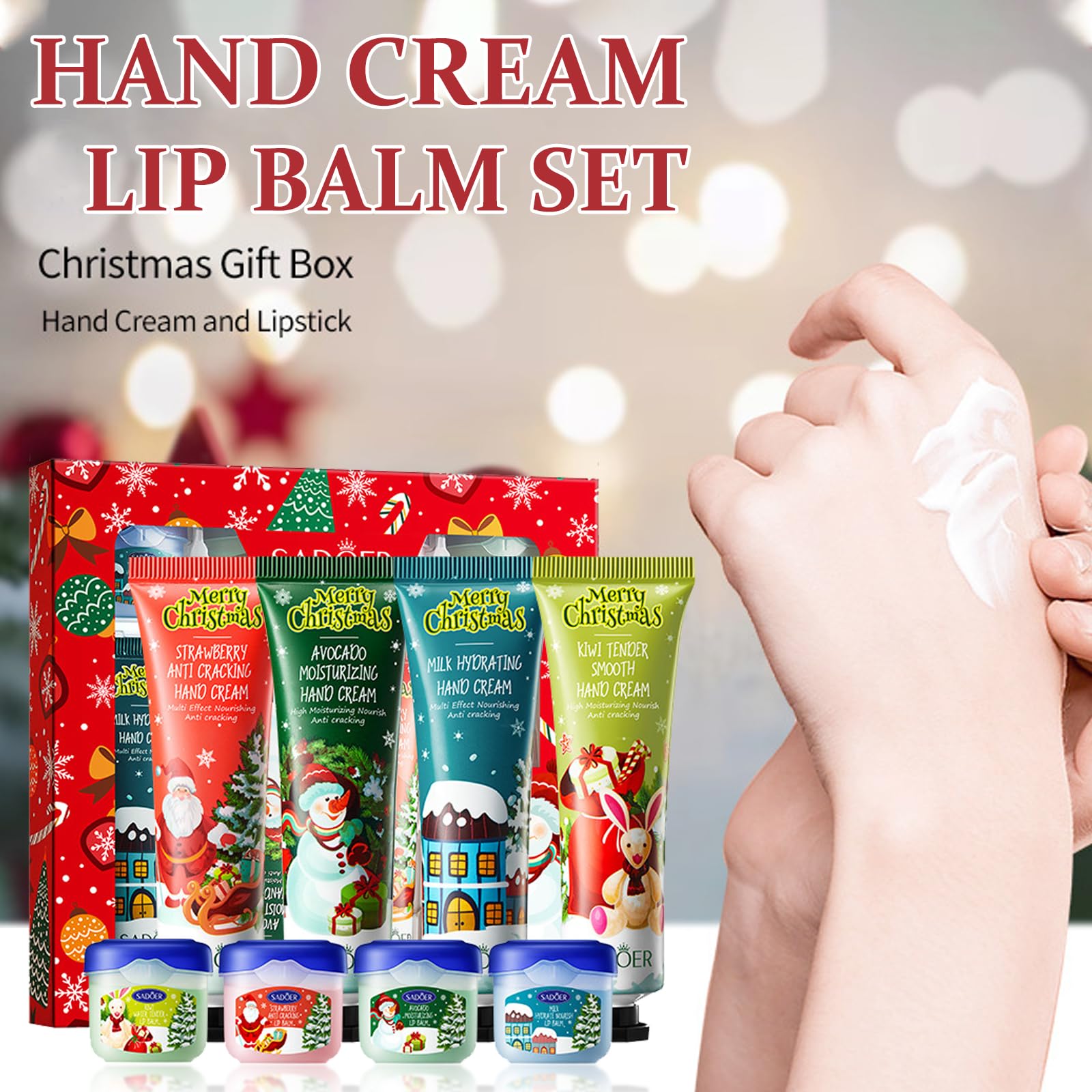 Christmas Hand Cream Gift Set, 4 Pack Mini Hand Cream 4 Pack ...