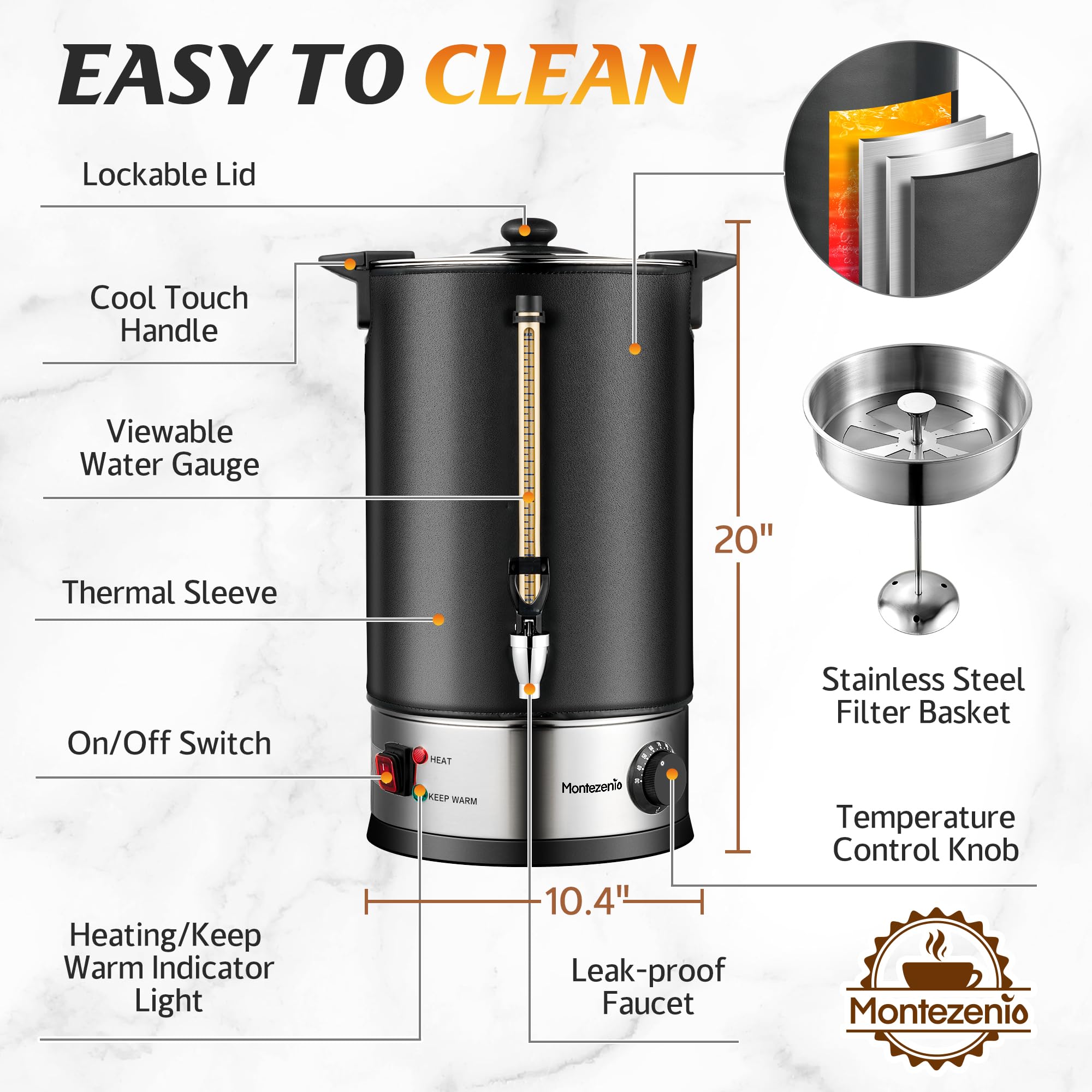 Snapklik.com : 100 Cup Commercial Coffee Urn,Stainless Steel &Thermal ...