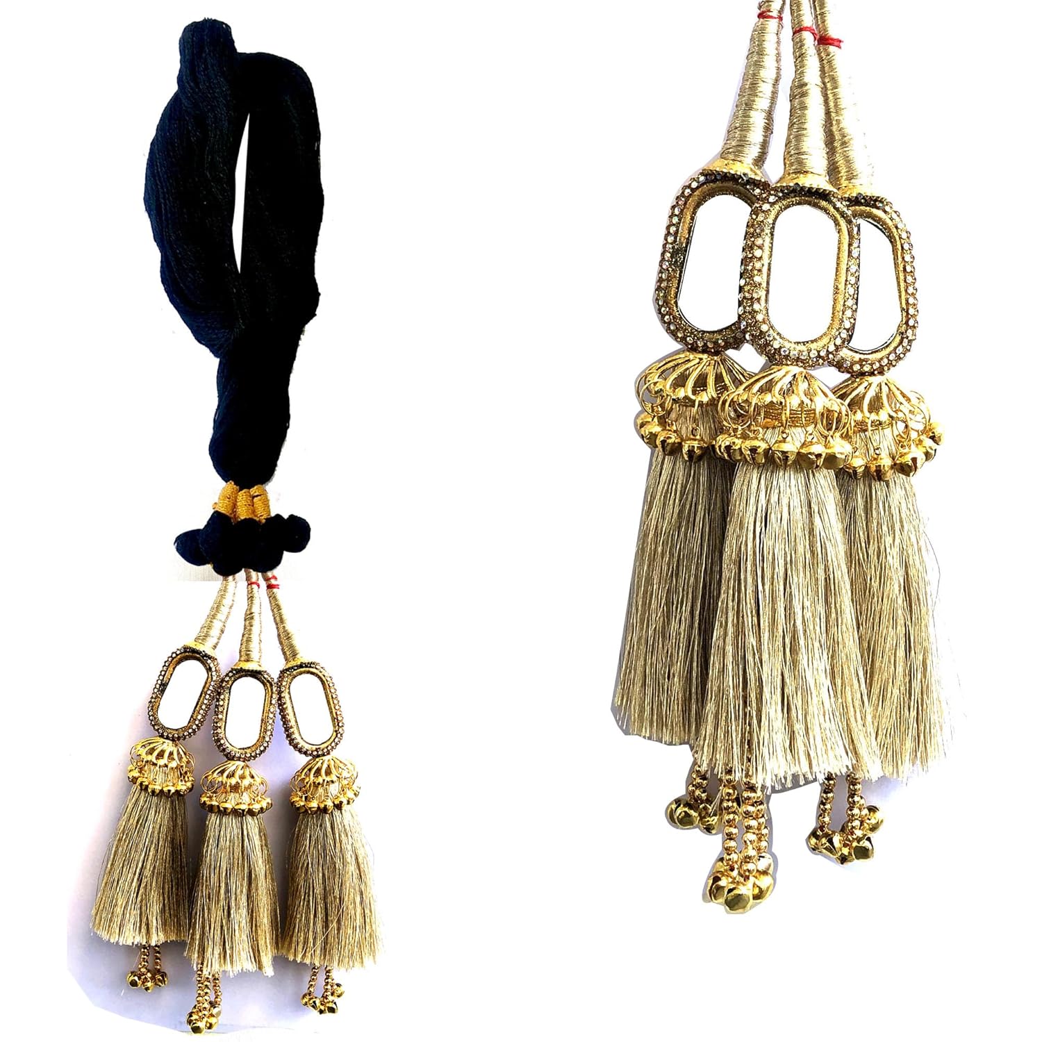 SANDYNAVZ Mirror Design Paranda Parandi Braid Tassles Hair Accessory ...