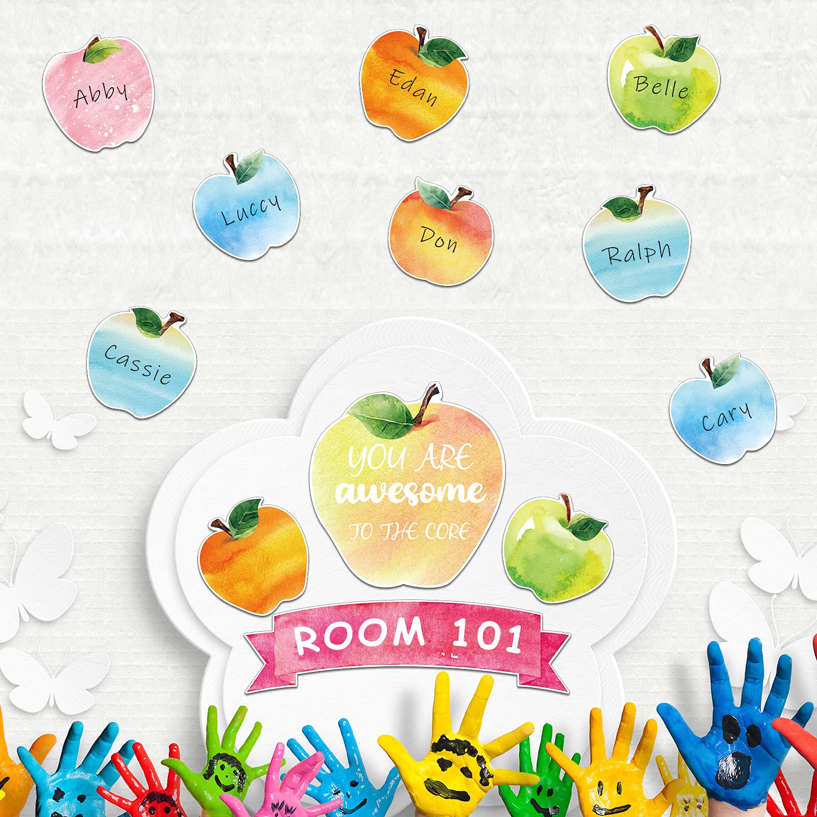 63 Pieces Paper Fruit Cutouts Bulletin Board Set, Watercolor Fruit ...