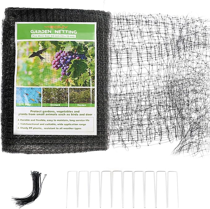 Yizomy Garden Netting, 7 x 100 FT Heavy Duty Bird Netting, Reusable ...