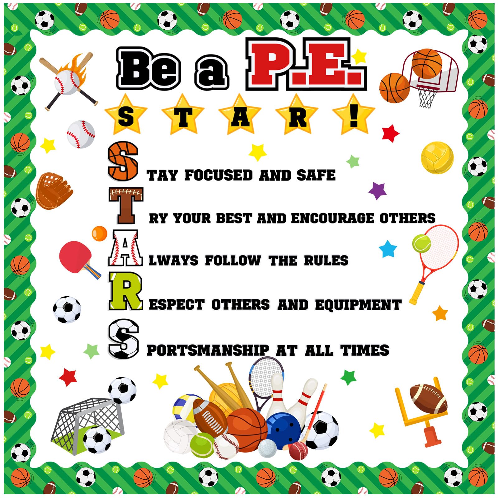 Snapklik.com : Sports Bulletin Board Decorations Set Sports Theme ...