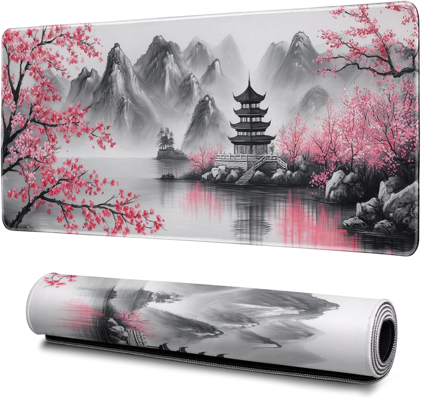 Amazon.com: Retro Cherry Blossom Mouse Pad Abstract Big Mouse Pad 31 ...