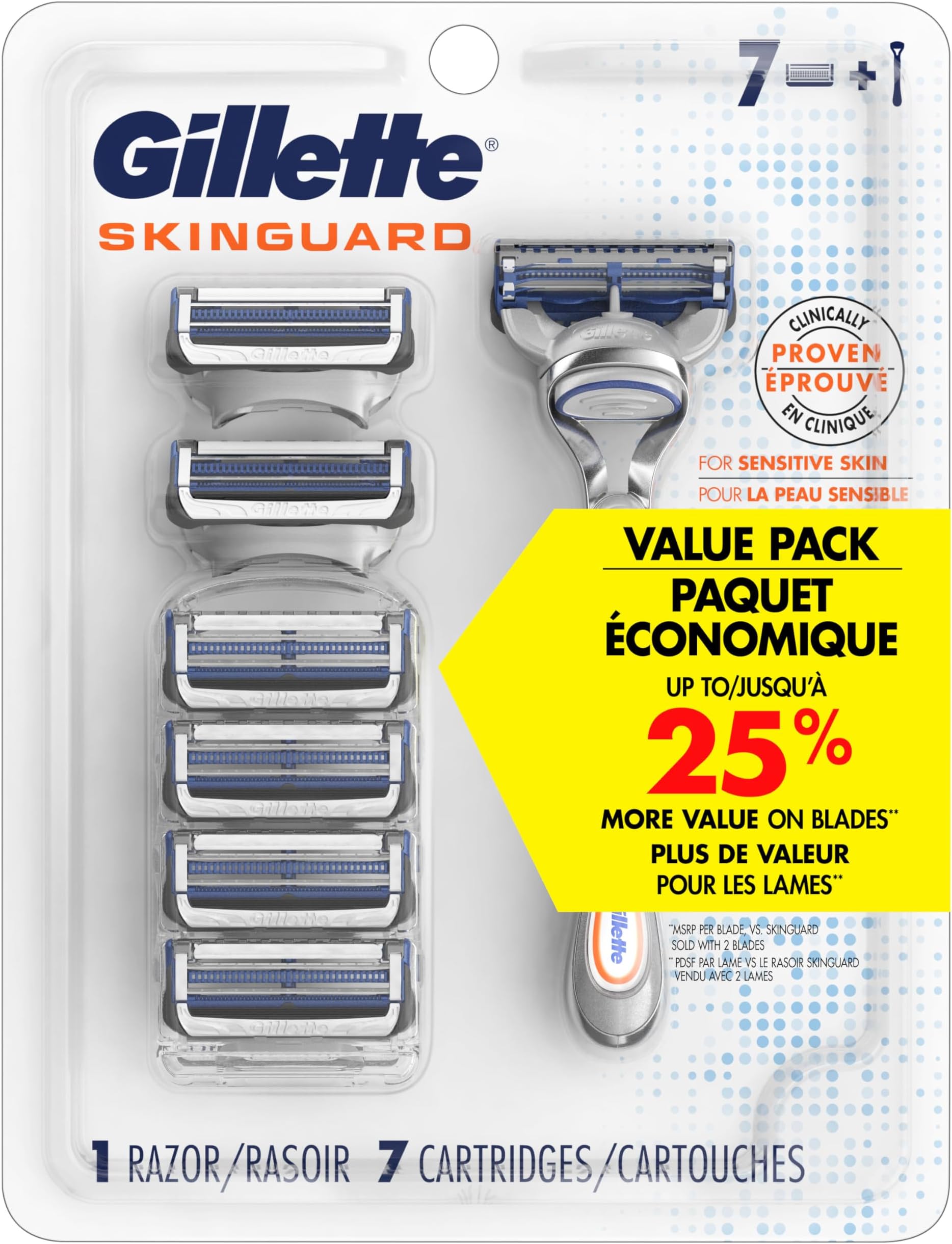 Amazon.com: Gillette Skinguard Sensitive Razor Blades For Men, Refills ...