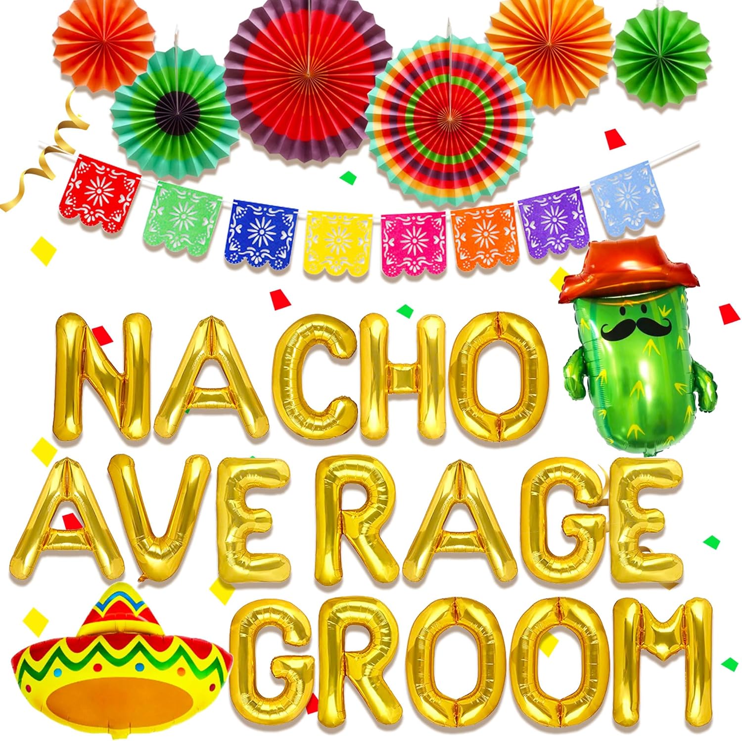 Amazon.com: JeVenis Nacho Average Groom Balloons Nacho Average Groom ...