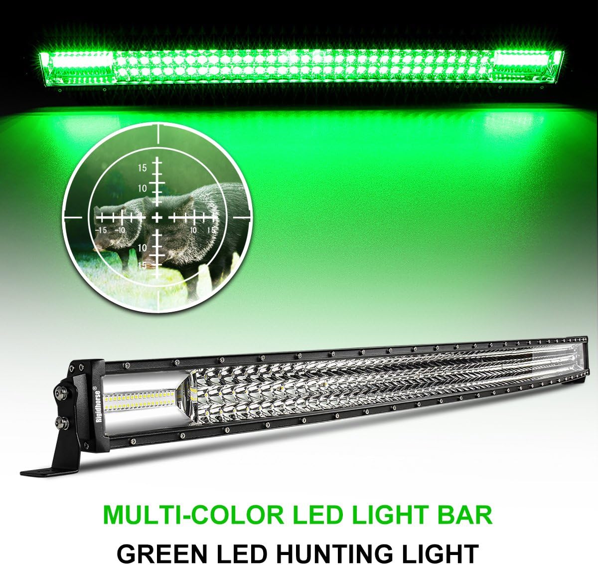 Amazon.com: Curved LED Light Bar Rigidhorse 52" 450W Dual Color LED ...