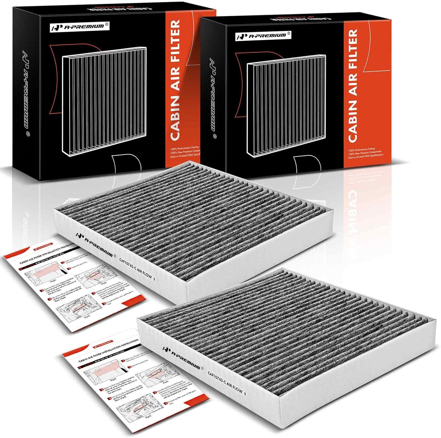 A-Premium 2-PC Cabin Air Filter with Activated Carbon Compatible with ...