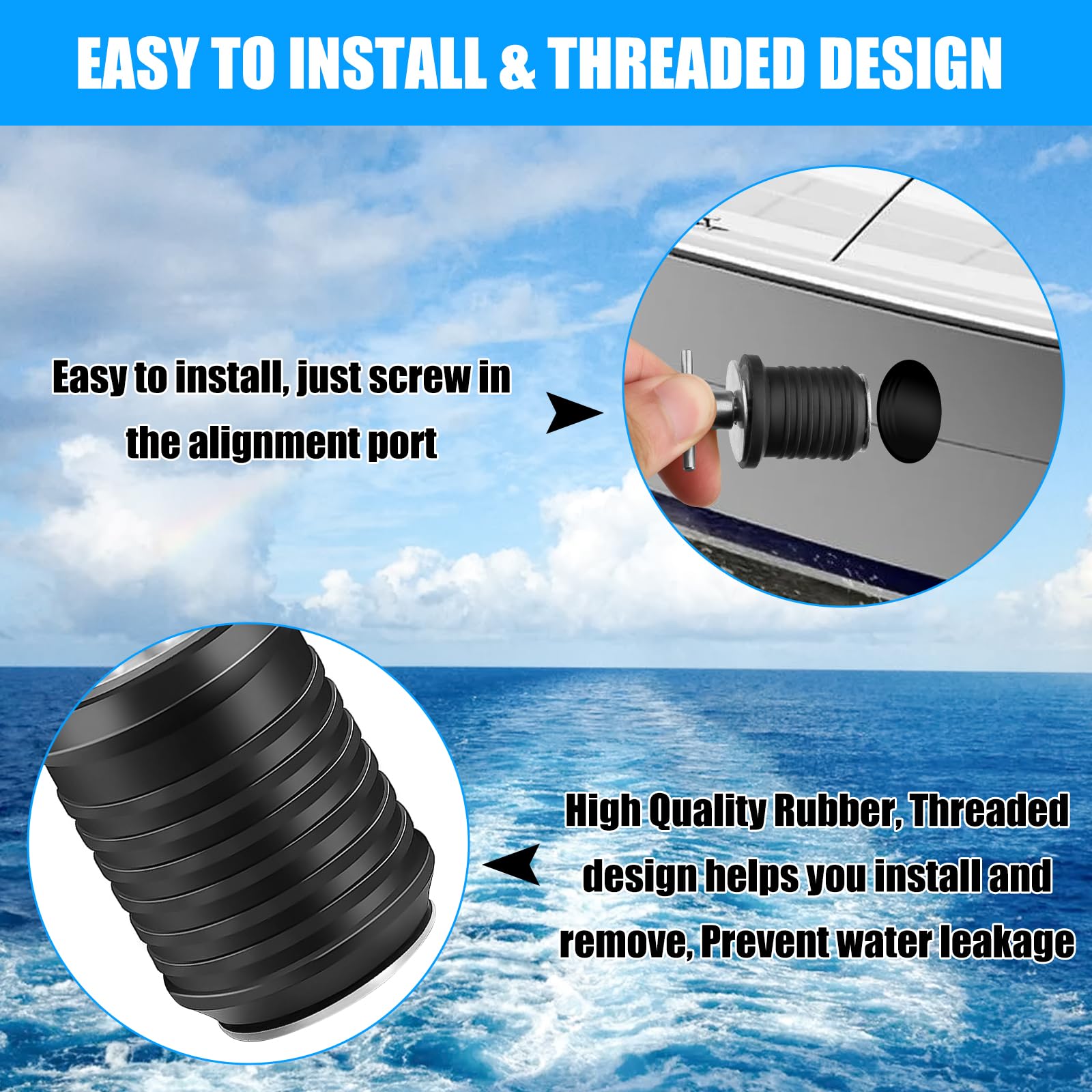 Snapklik.com : Linkstyle 4PCS Stainless Steel T-Handle Drain Plug ...