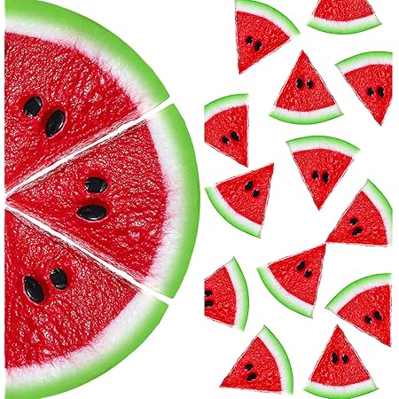 Amazon.com: 18 Pieces Fake Watermelon Slices Mini Fake Watermelon Decor ...