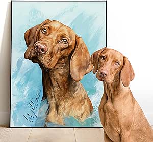 Amazon.com: Gleamify Custom Pet Portrait from Photo,Cat/Dog Memorial ...