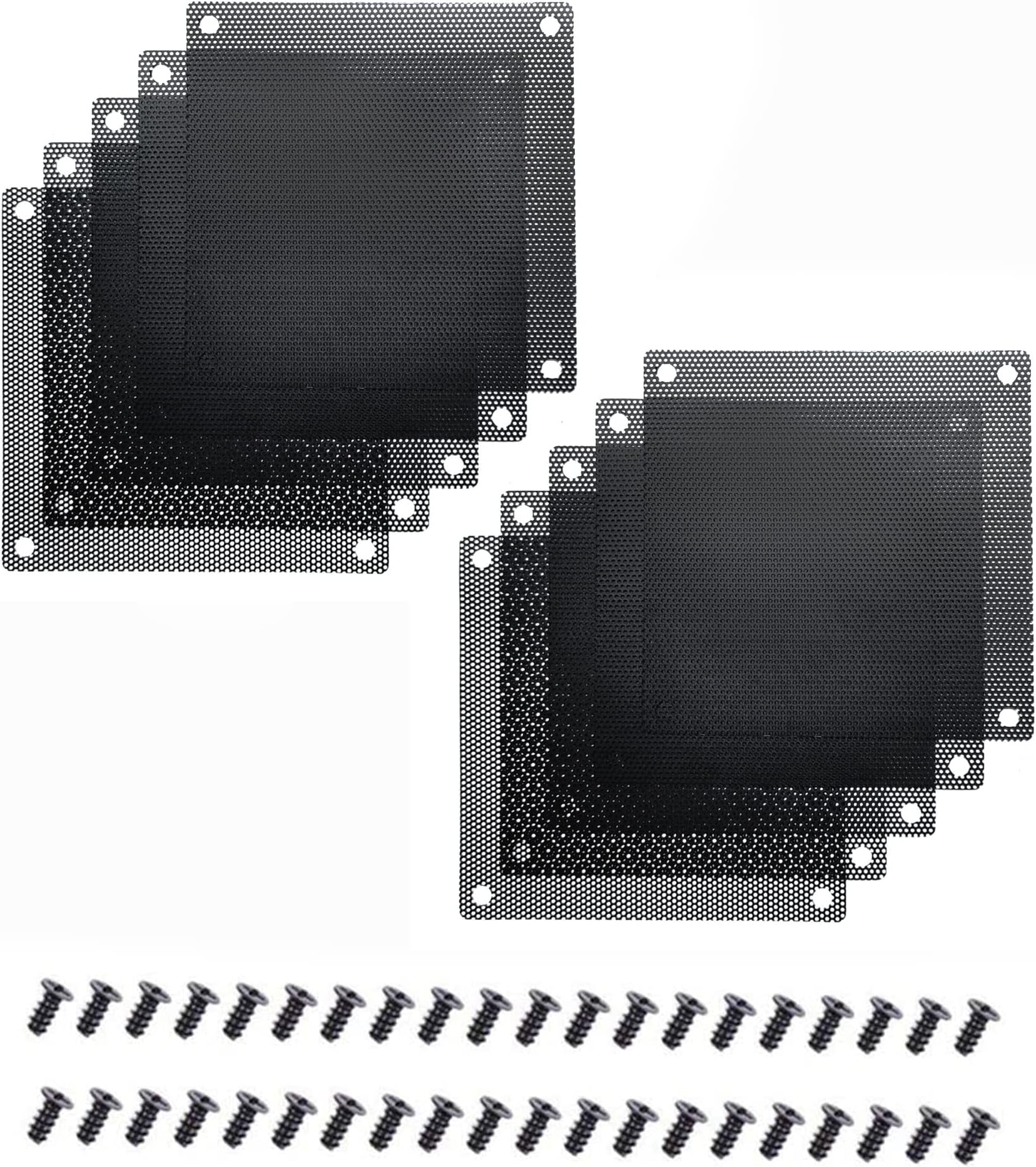 120mm PVC PC Cooler Fan Dust Filter cover Black 10pc with screws (120mm ...