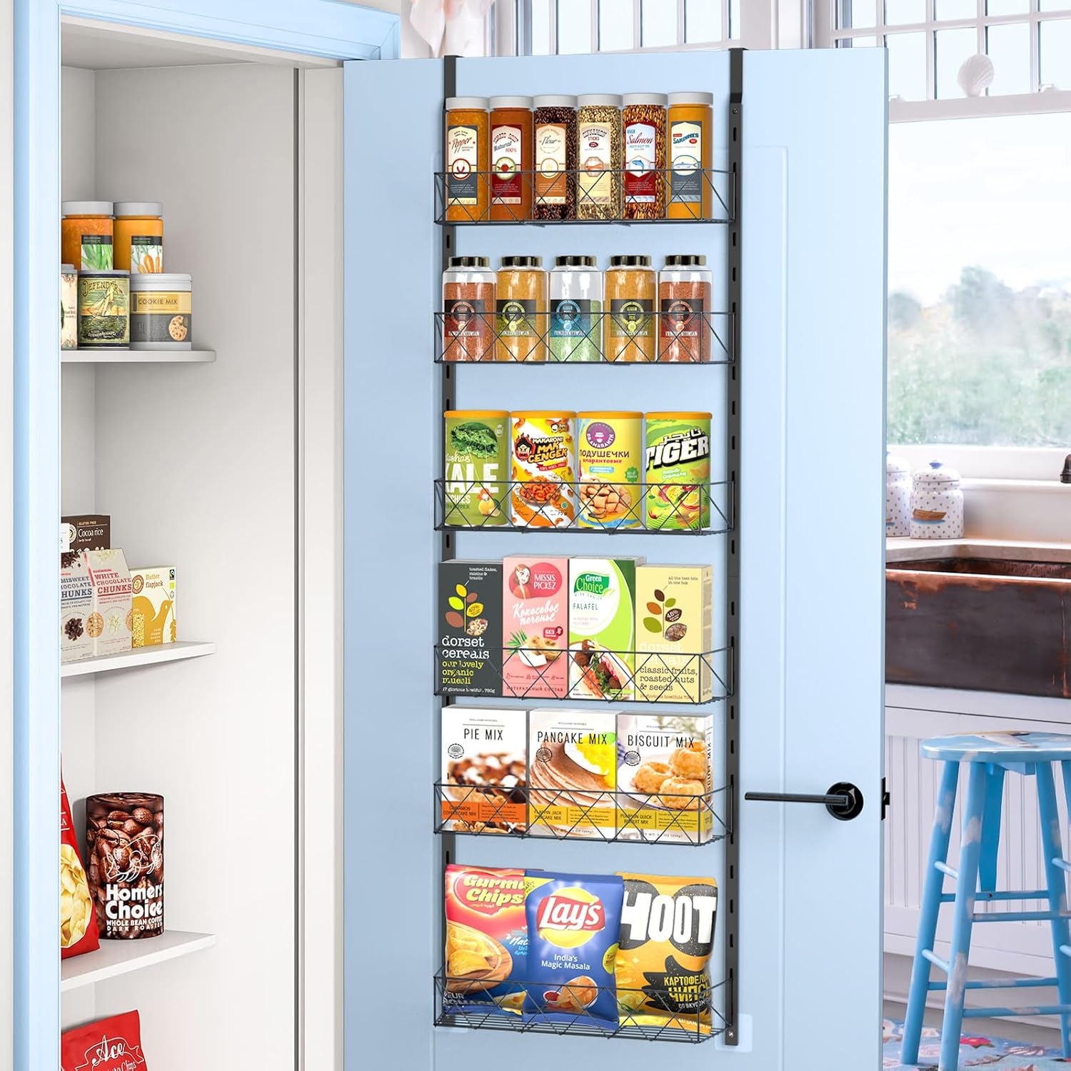 Amazon.com: CEBERVICE Over the Door Pantry Organizer, 6-Tier Pantry ...