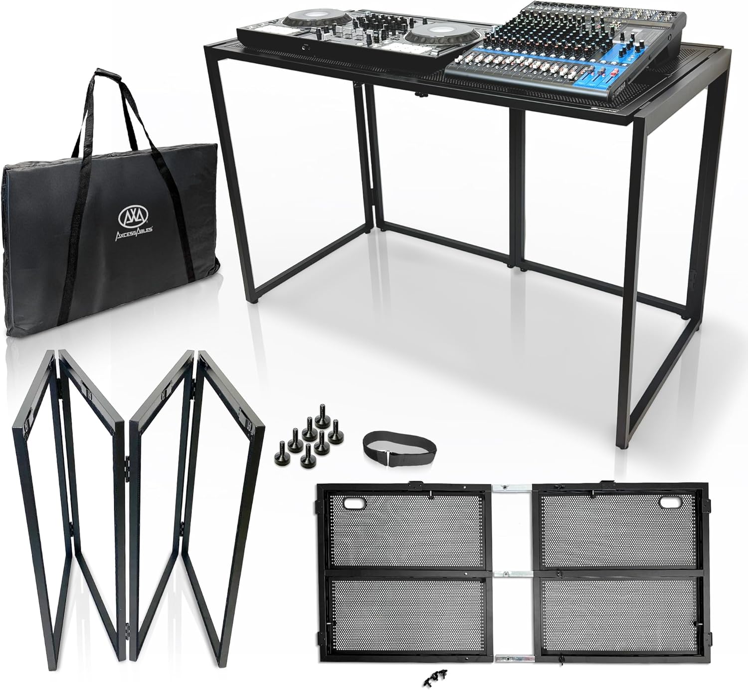 Amazon.com: AxcessAbles Portable DJ Table XL – 54” x 27” Music ...