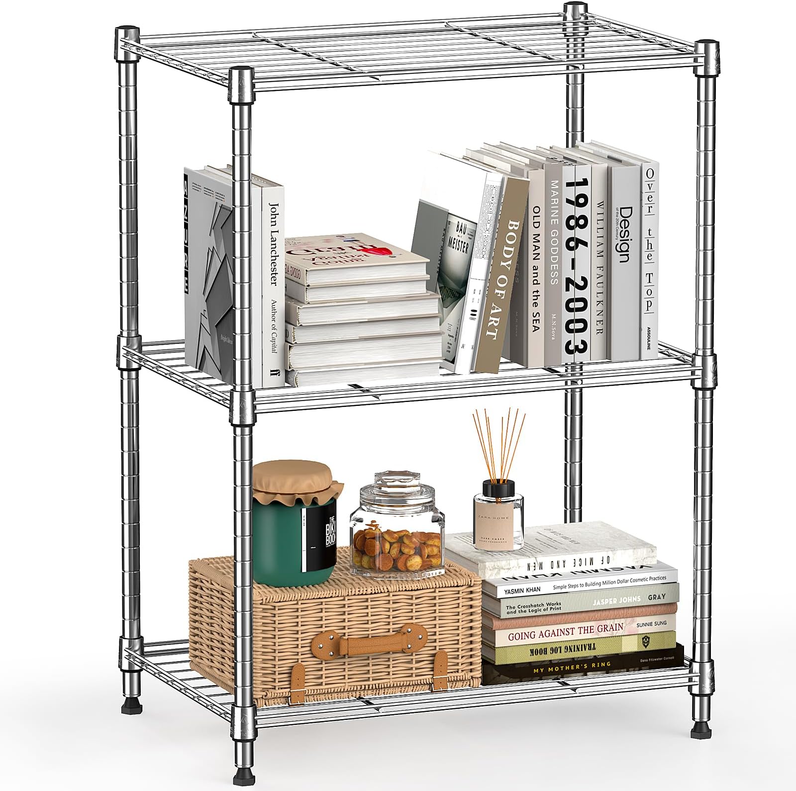 Amazon.com: Amazon Basics 2-Shelf Stackable Storage, 13.3" D x 23.2" W ...